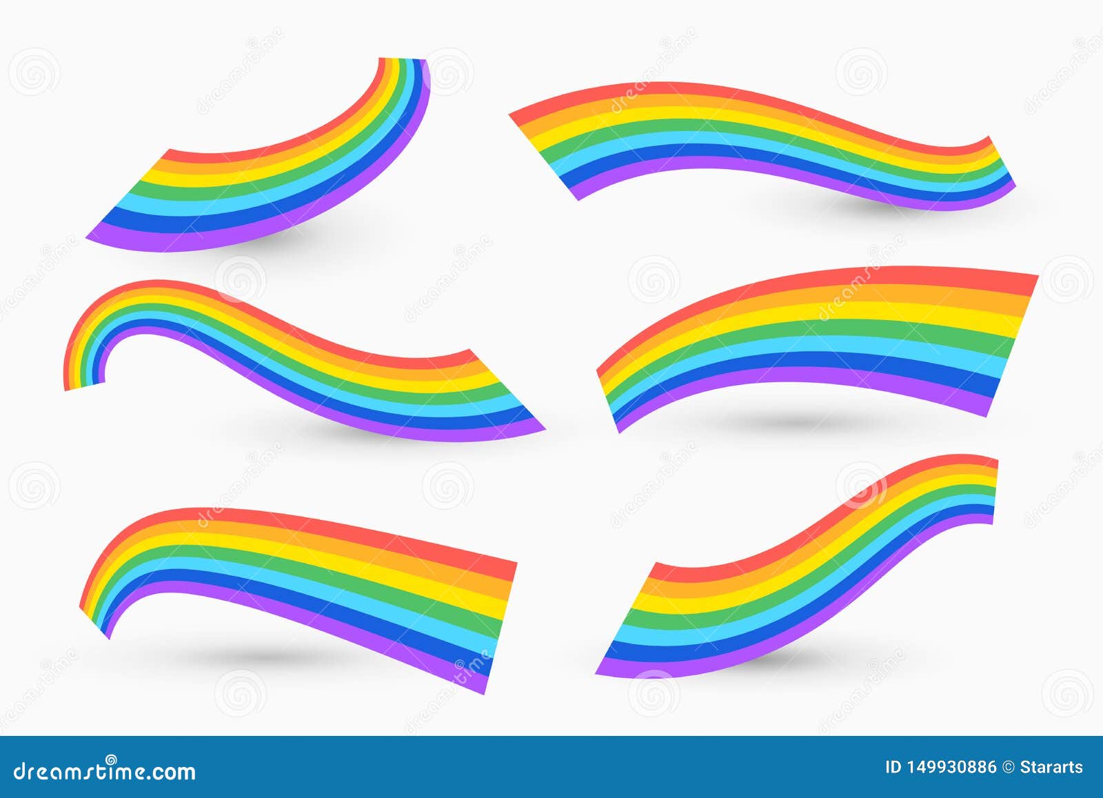 Set of wavy rainbow design stock vector. Illustration of arch - 149930886