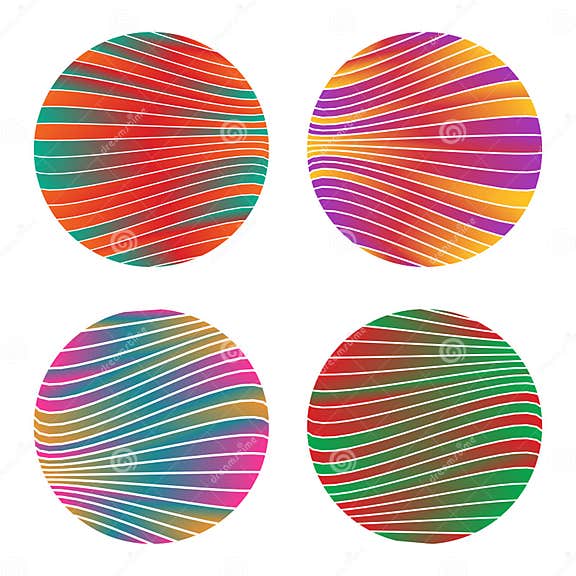 Set of wavy round elements stock vector. Illustration of symbol - 280359983