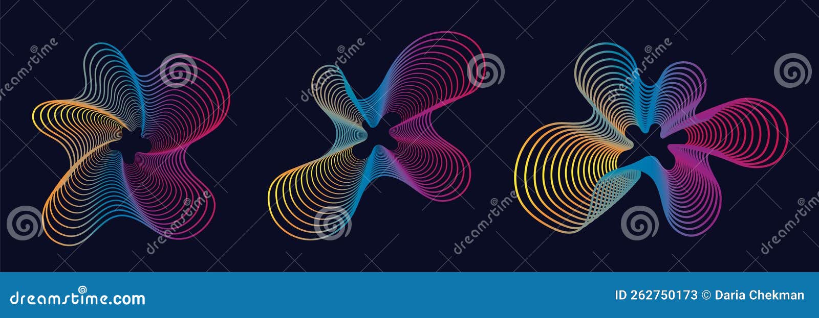 Set of Wavy Transition Lines. Deformed Frames Stock Vector ...