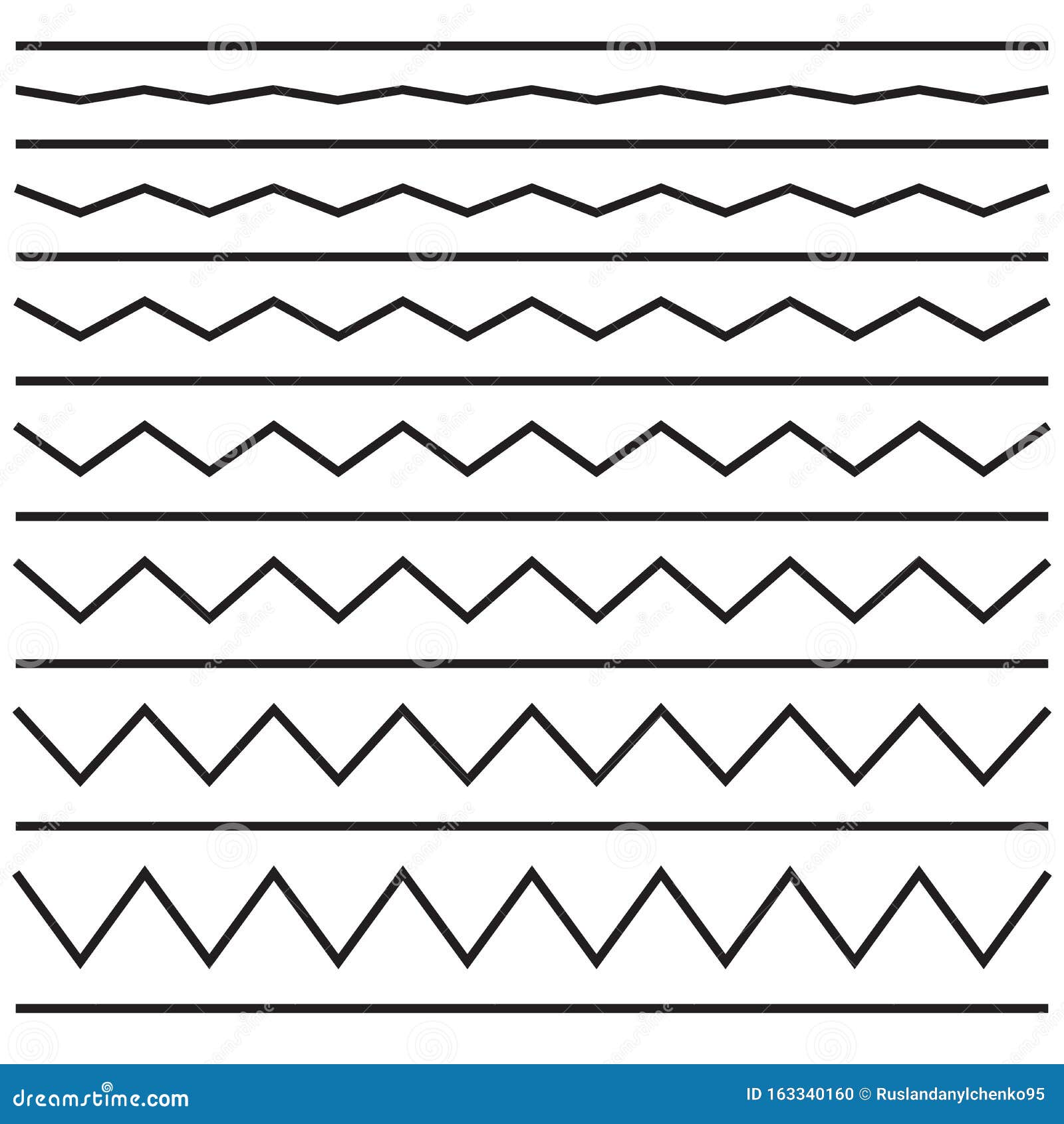 A Set of Wavy - Wavy and Zigzag - Crosses Cross Horizontal Lines ...
