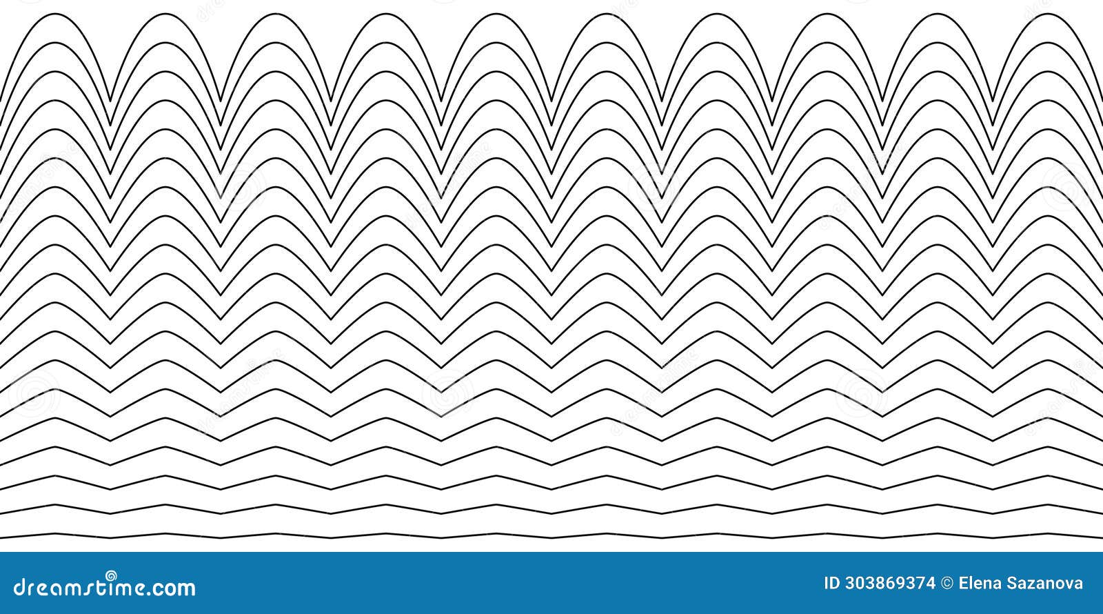 Set Of Wiggly Horizontal Lines. Scalloped Borders. Sine Or Cosine ...