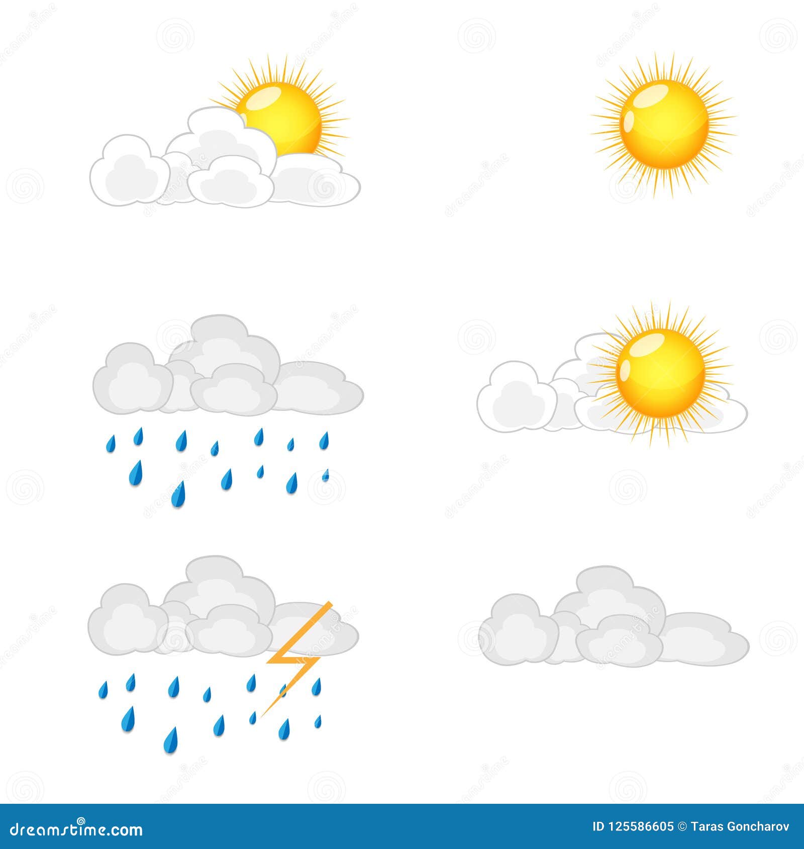 Set of Weather Vector Icons Stock Vector - Illustration of vector ...
