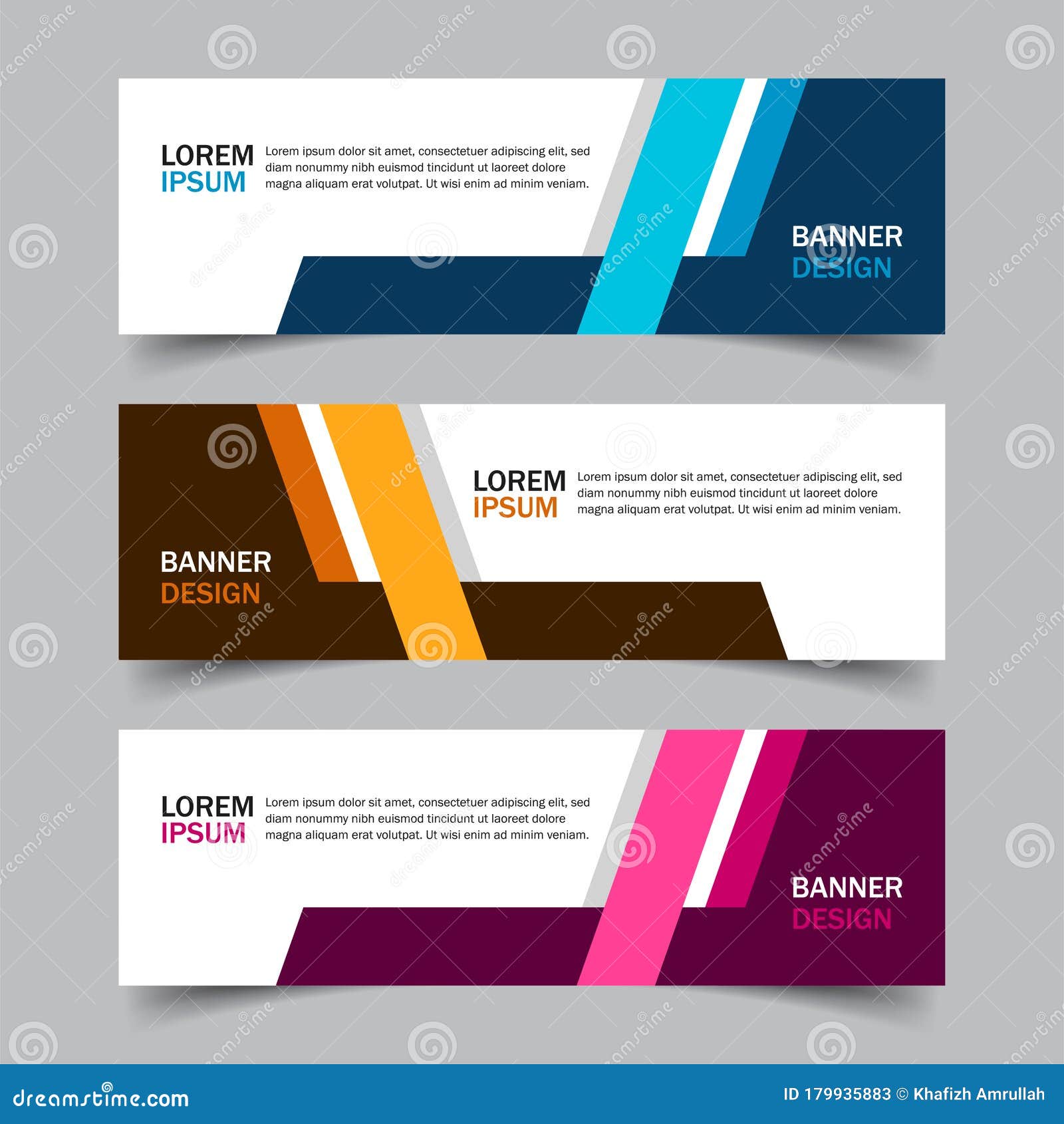 Set of 3 Web Banner Campaign Template with Different Color Variants and ...