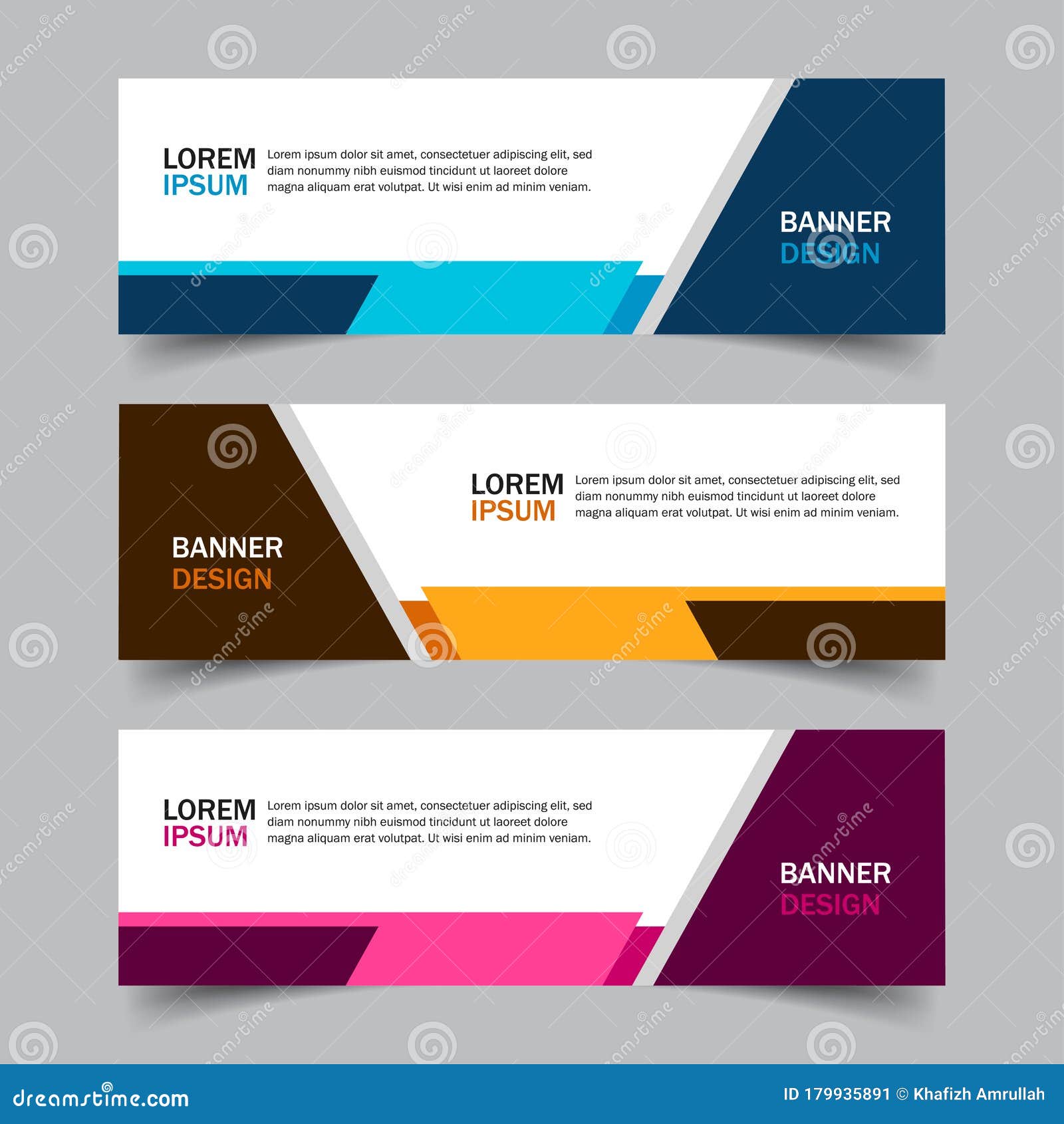 Set of 3 Web Banner Campaign Template with Different Color Variants and ...