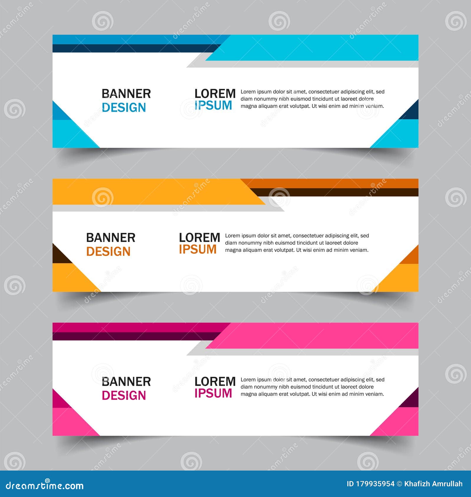Set of 3 Web Banner Campaign Template with Different Color Variants and ...