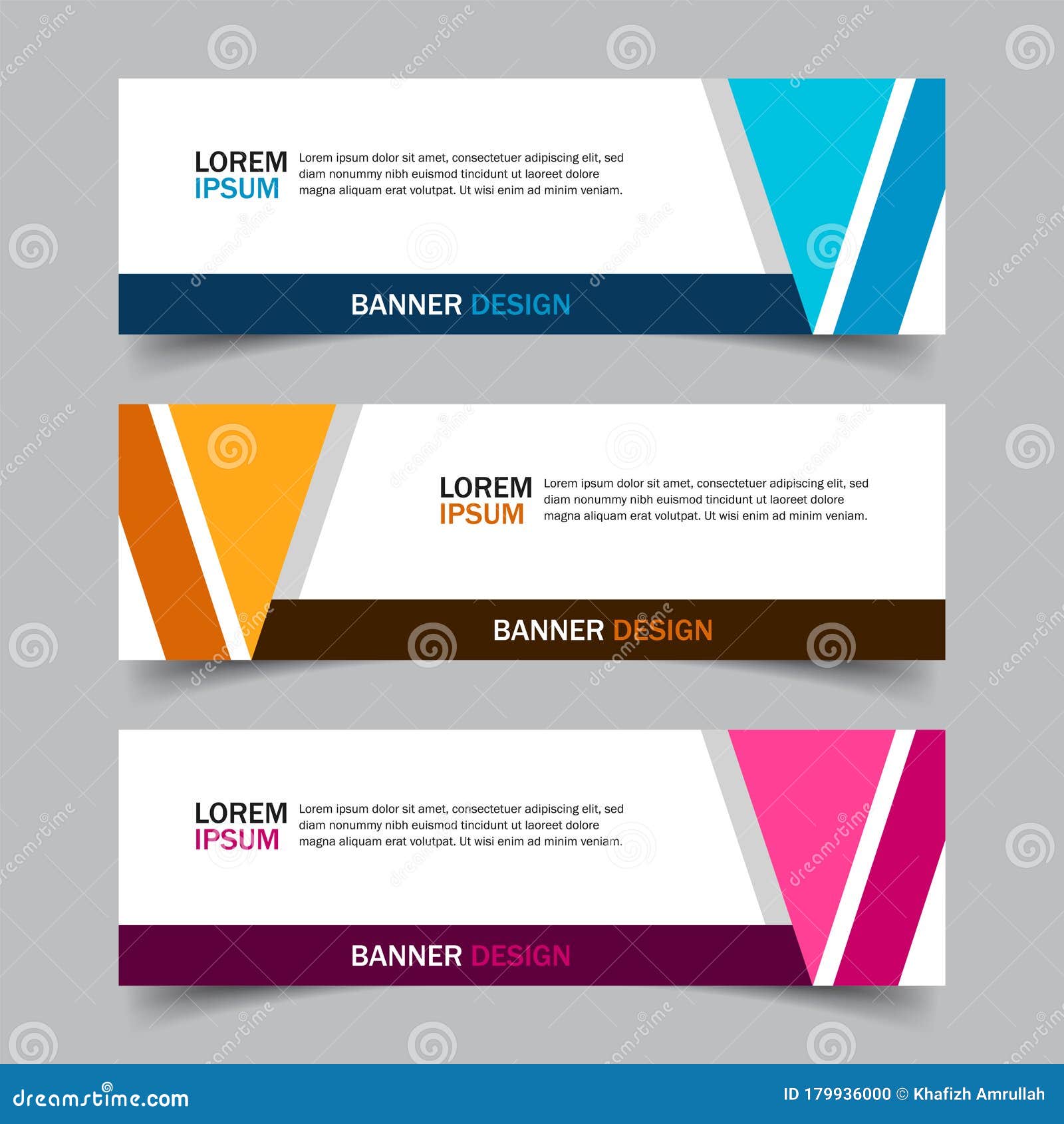 Set of 3 Web Banner Campaign Template with Different Color Variants and ...