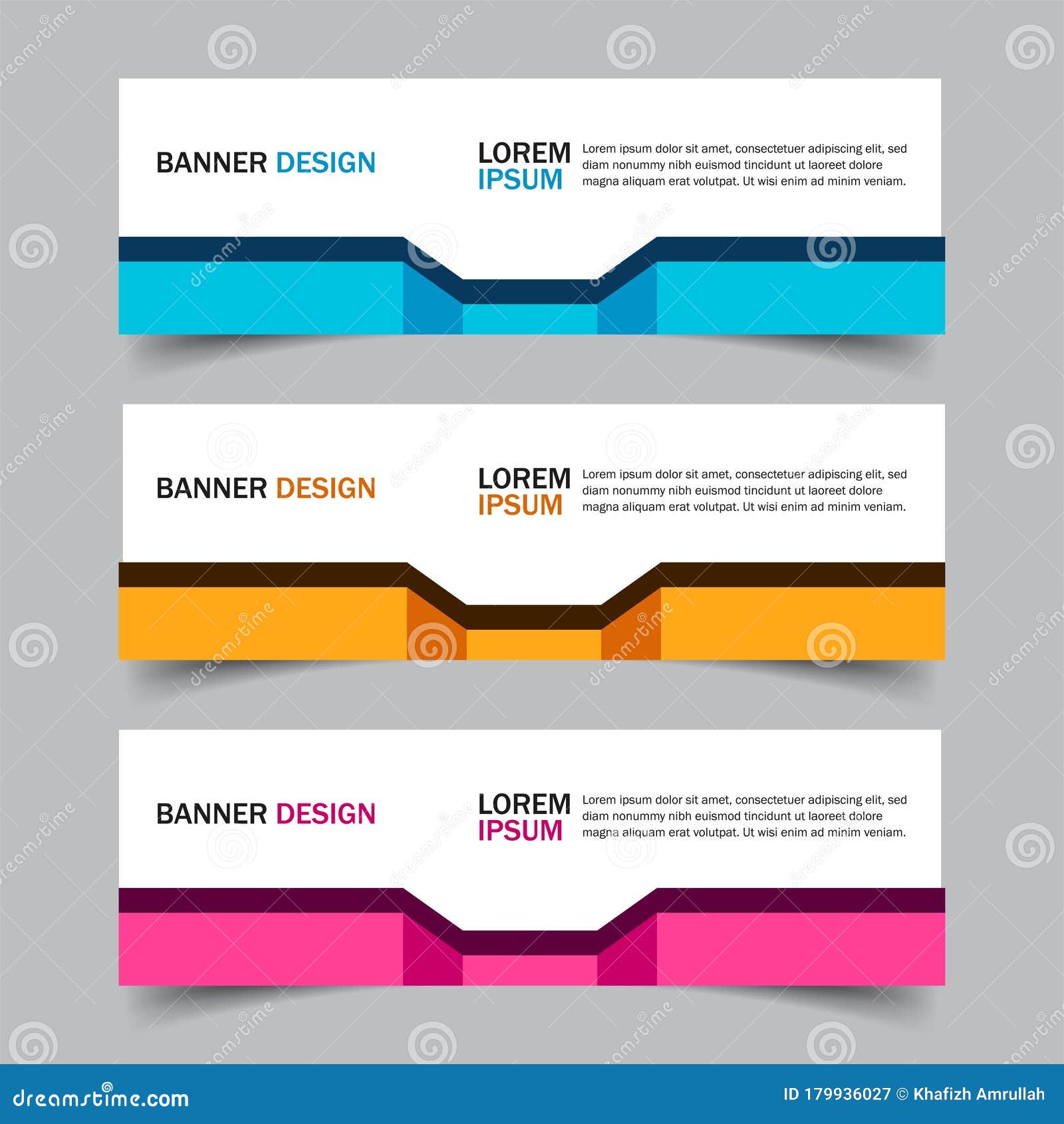 Set of 3 Web Banner Campaign Template with Different Color Variants and ...