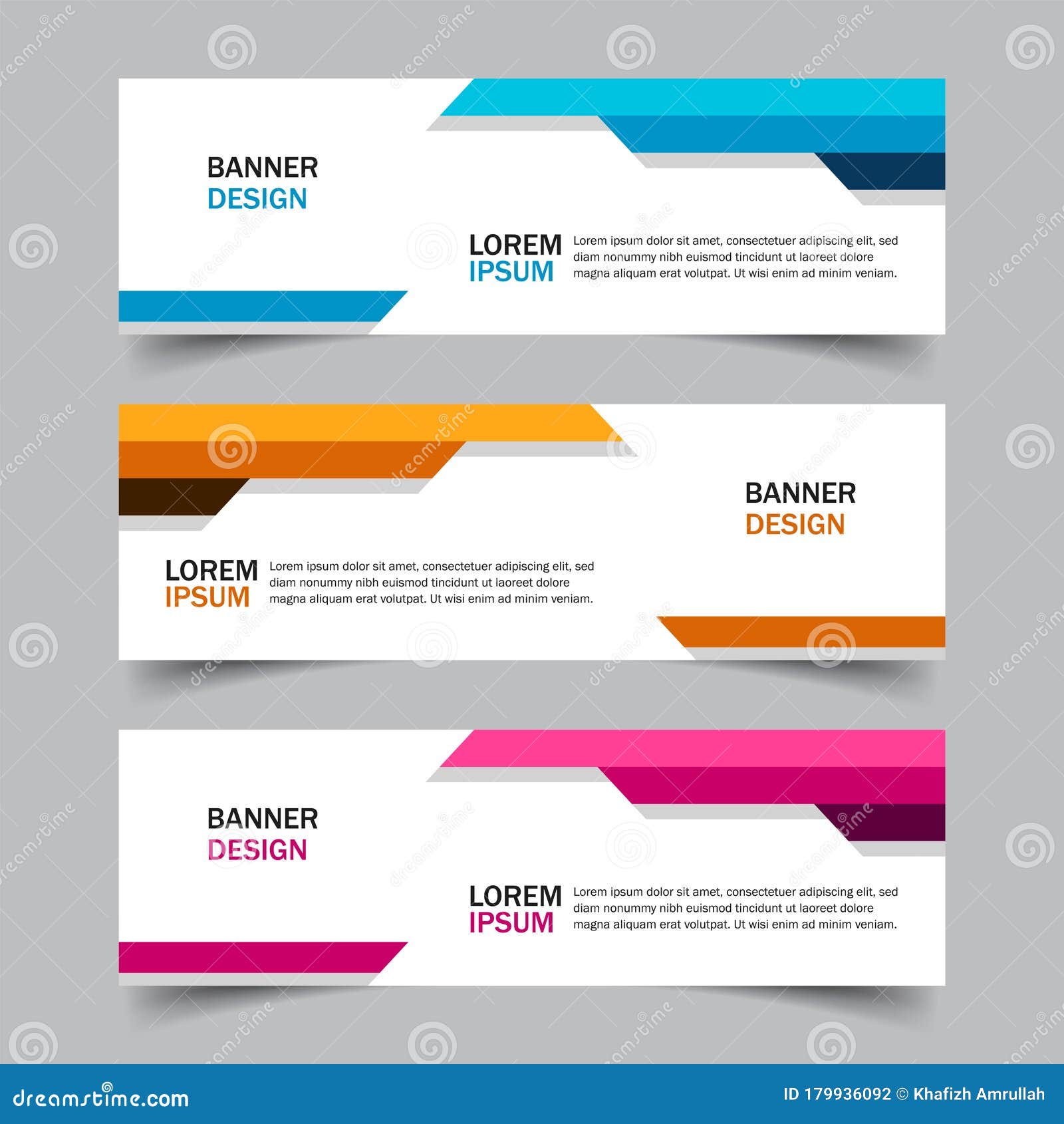 Set of 3 Web Banner Campaign Template with Different Color Variants and ...