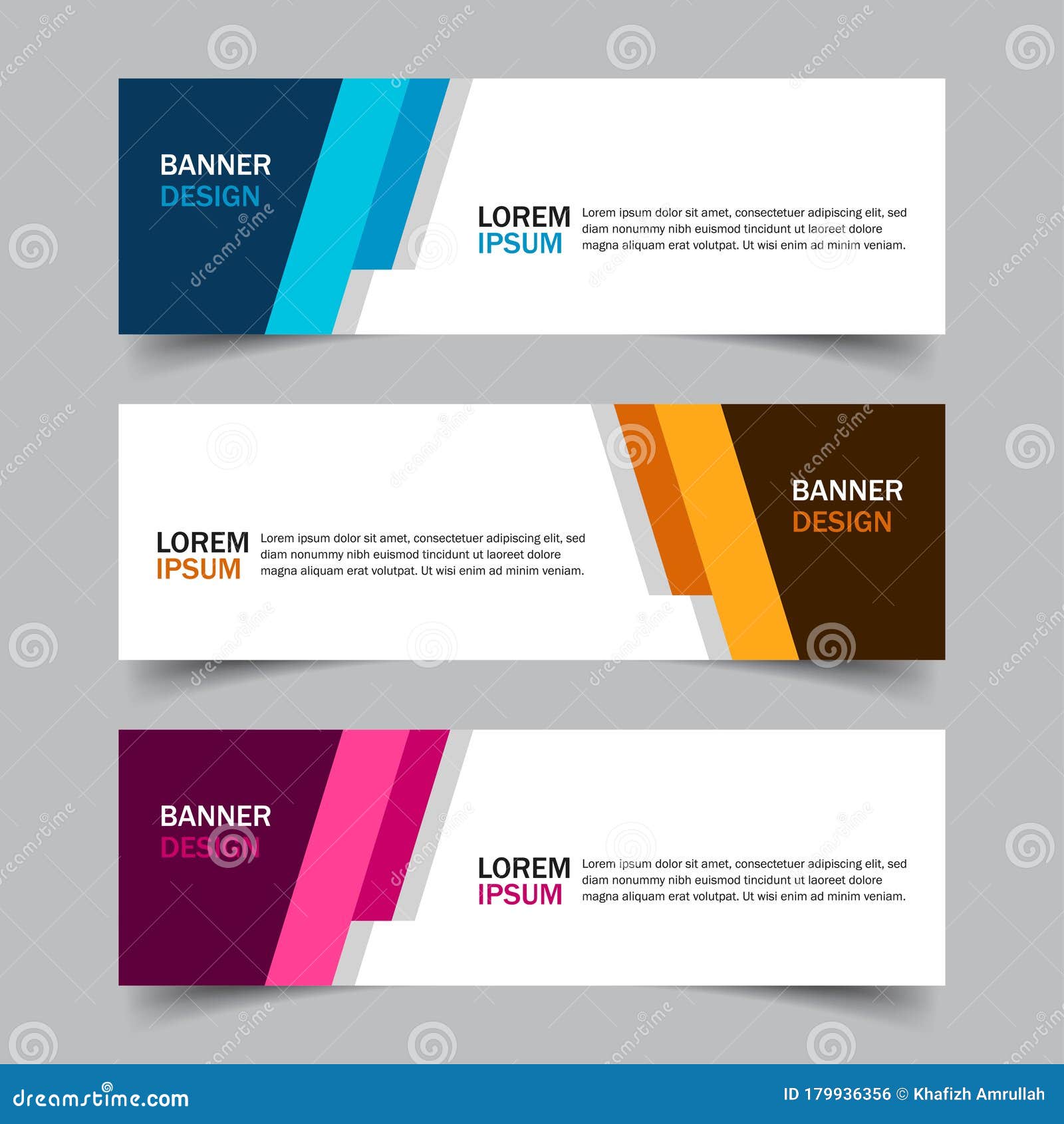 Set of 3 Web Banner Campaign Template with Different Color Variants and ...