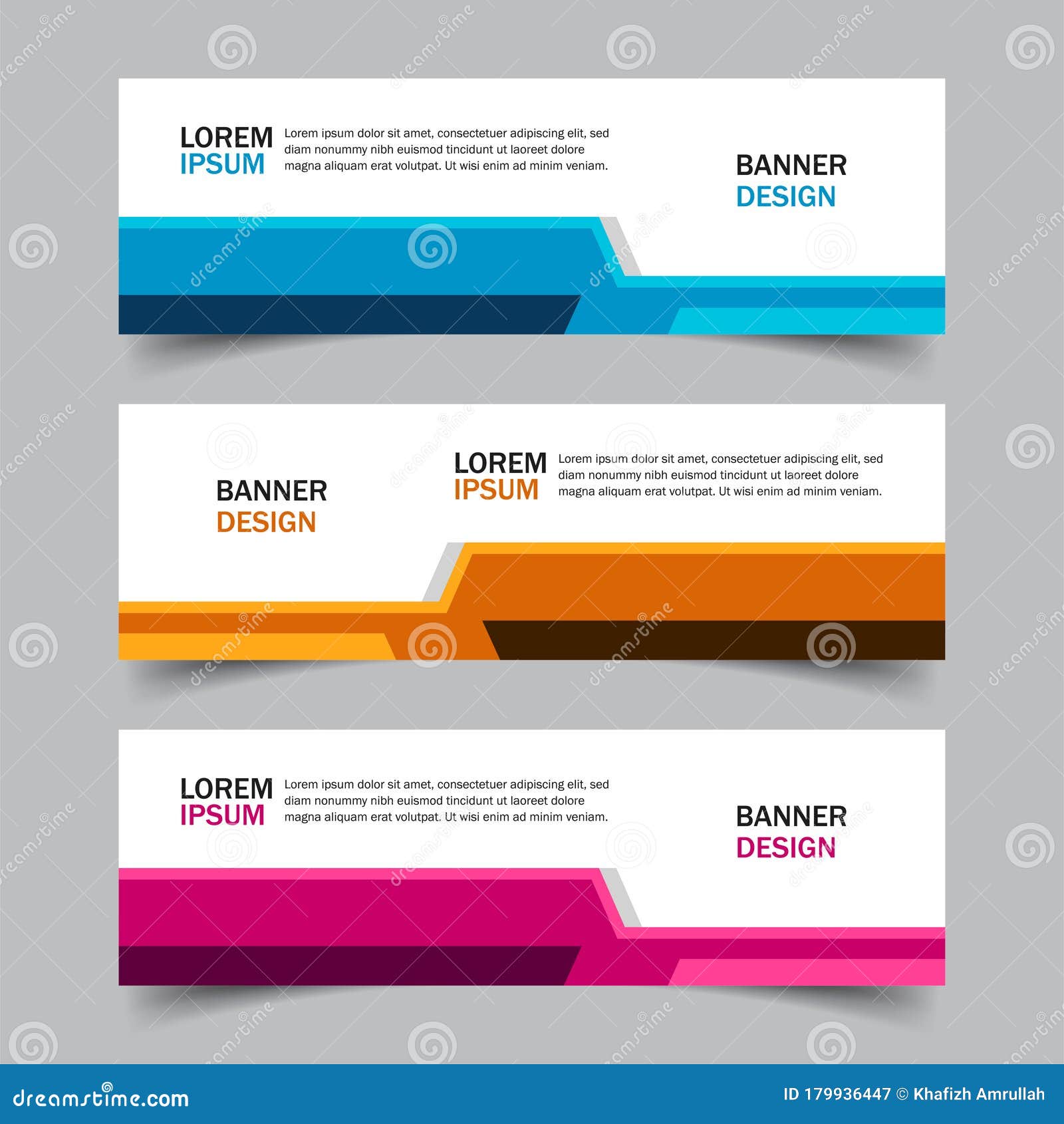 Set of 3 Web Banner Campaign Template with Different Color Variants and ...