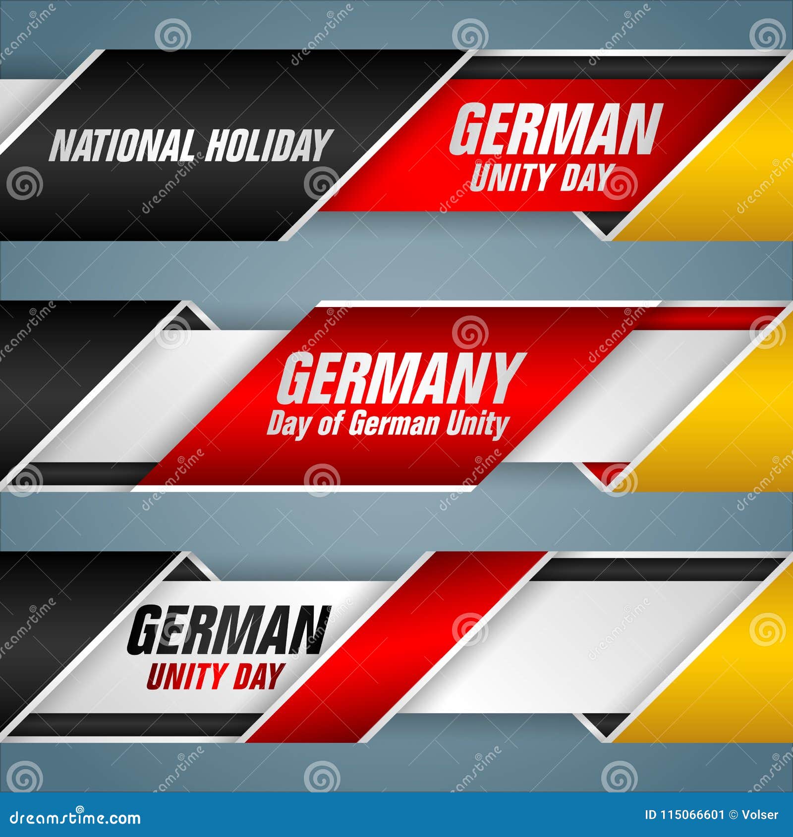 Set of Web Banners for Day of German Unity Stock Vector - Illustration ...