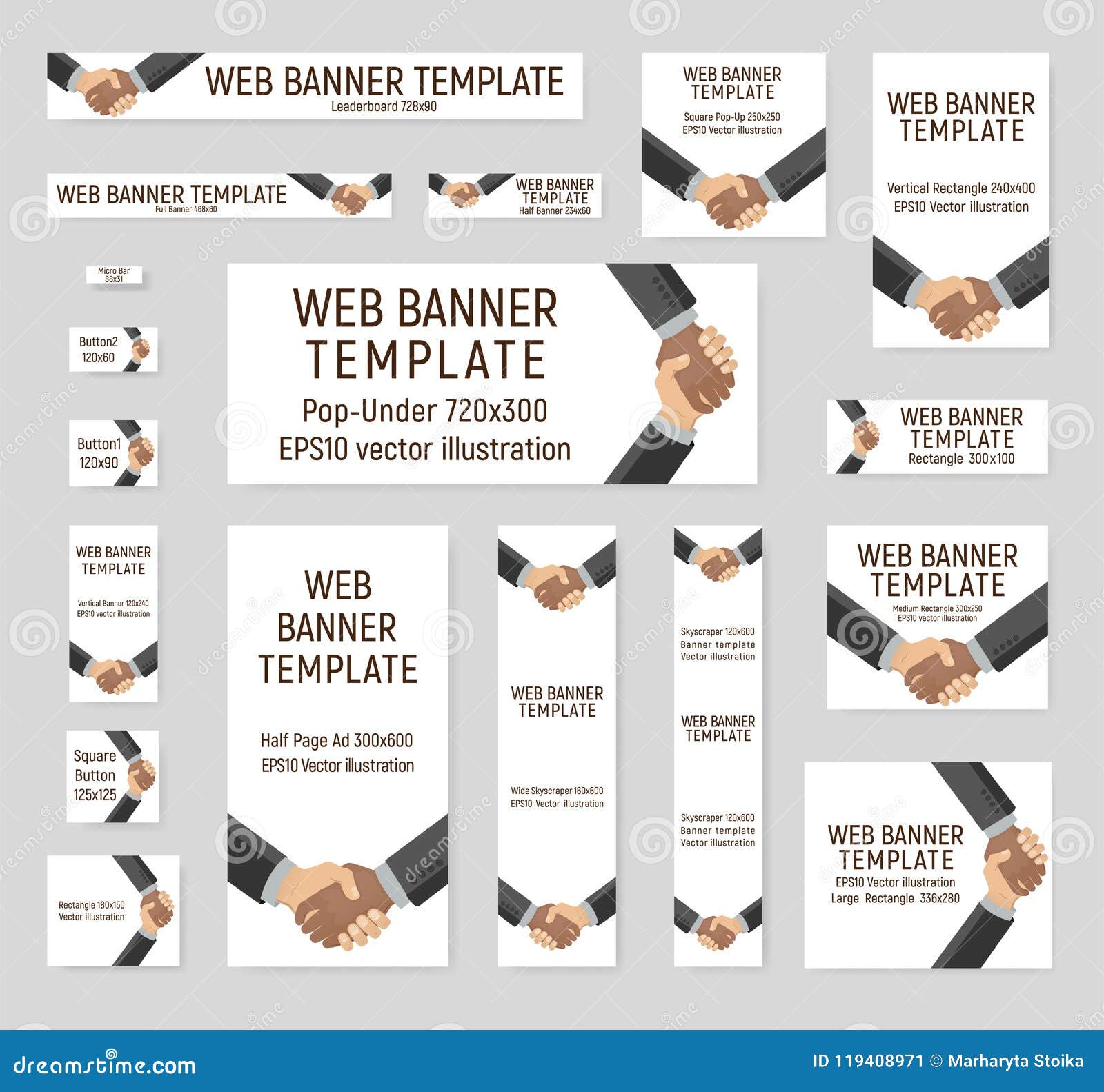 Set of Web Banners of Standard Sizes. Stock Vector - Illustration of ...