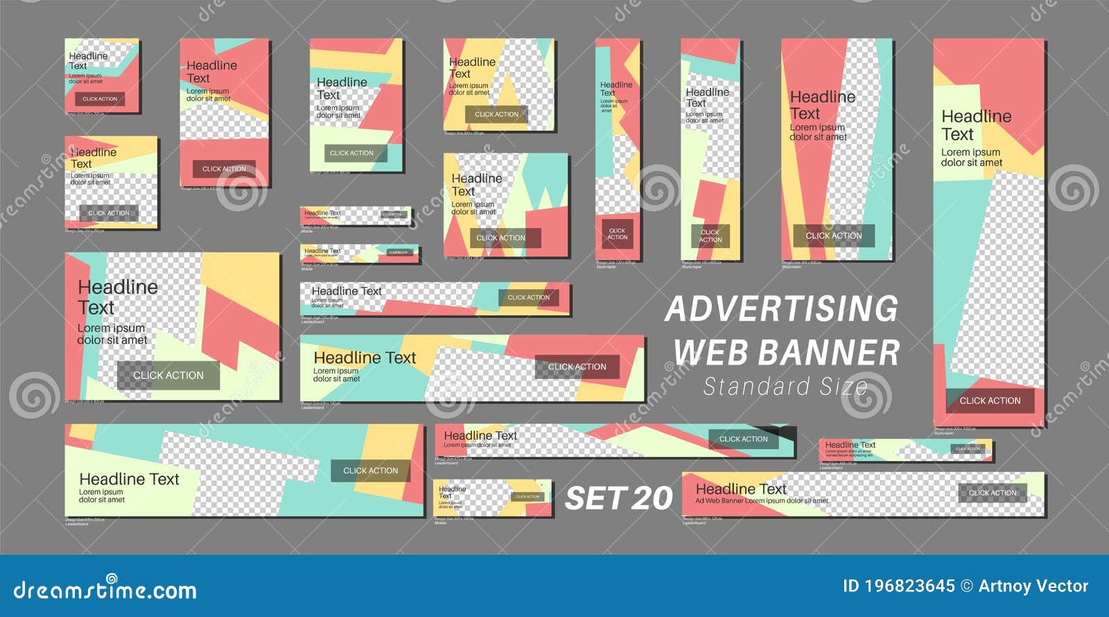 Set of Web Banners in Standard Sizes Stock Vector - Illustration of ...