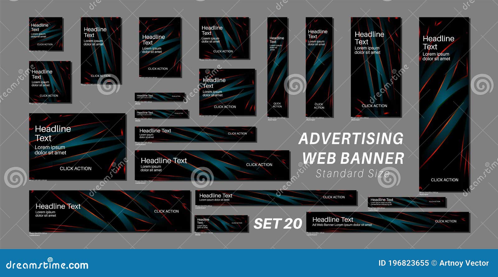 Set of Web Banners in Standard Sizes Stock Vector - Illustration of ...