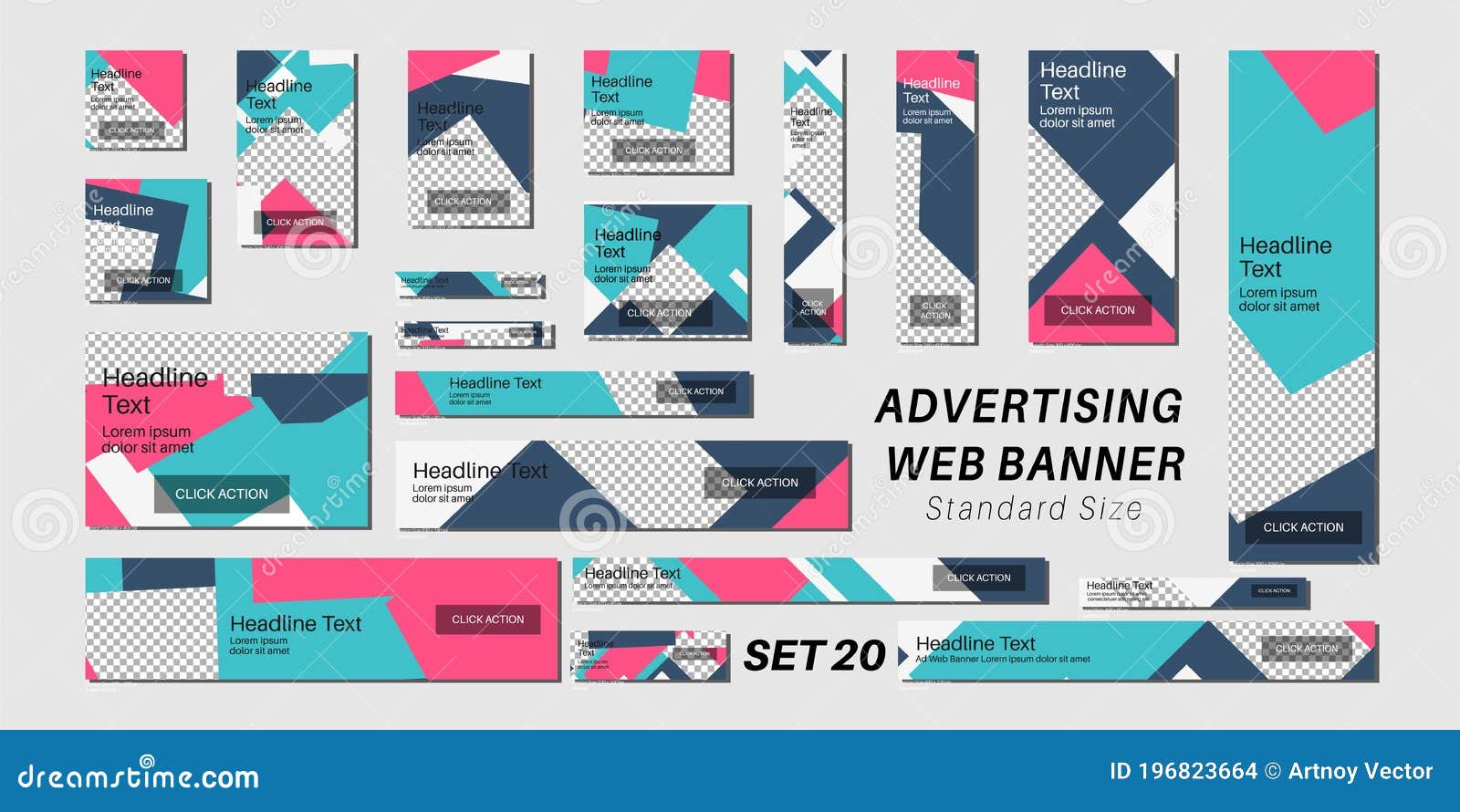Set of Web Banners in Standard Sizes Stock Vector - Illustration of ...
