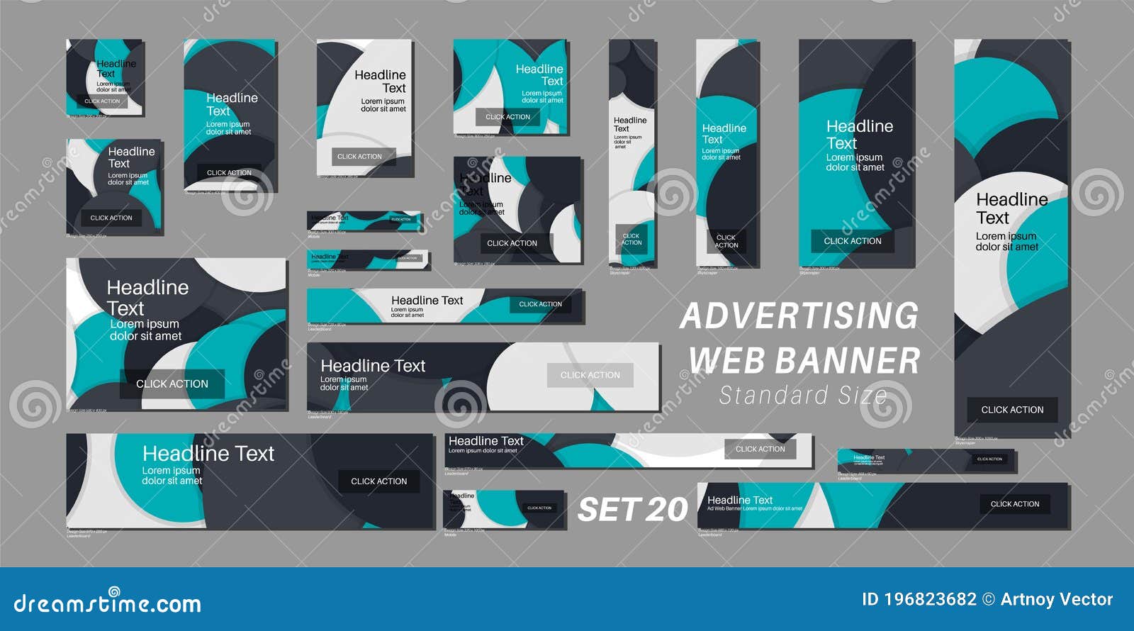Set of Web Banners in Standard Sizes Stock Vector - Illustration of ...