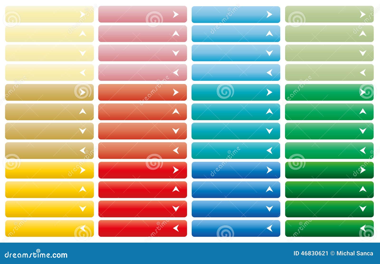 Set of Web Buttons with Arrow Stock Vector - Illustration of frame ...