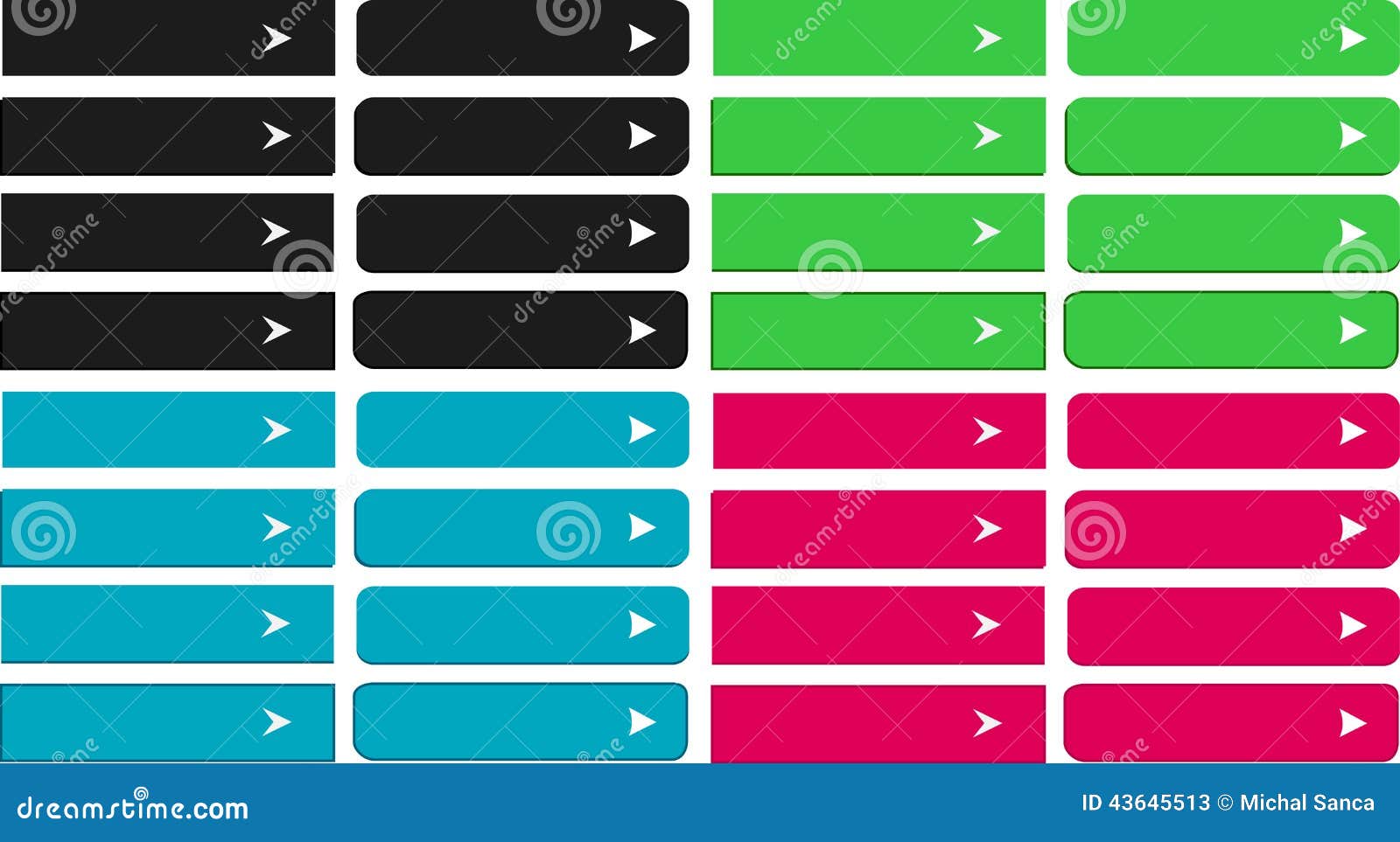 Set of web buttons stock illustration. Illustration of green - 43645513