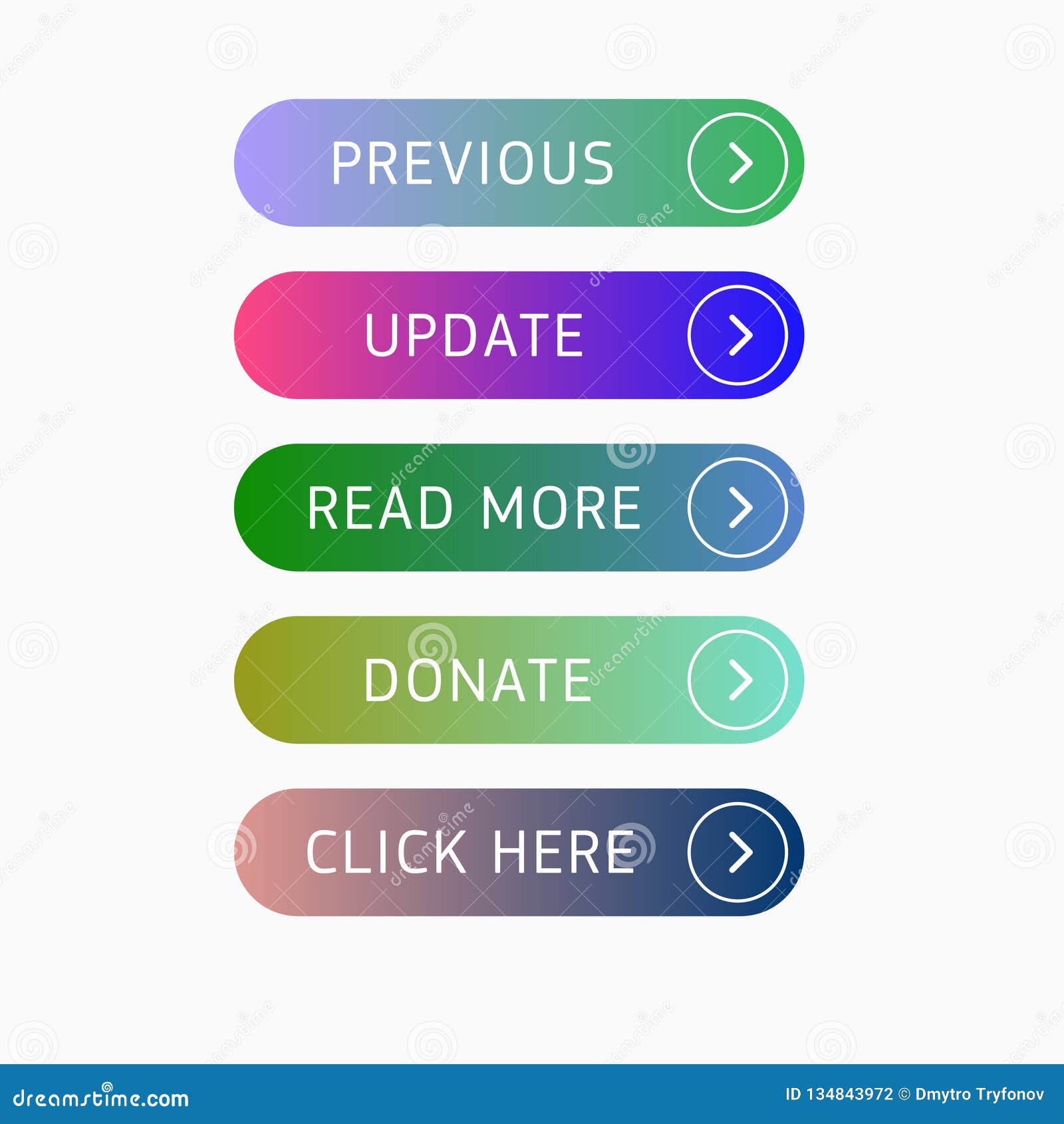 Set of Gradient Web Buttons, Modern Icons Stock Vector - Illustration ...