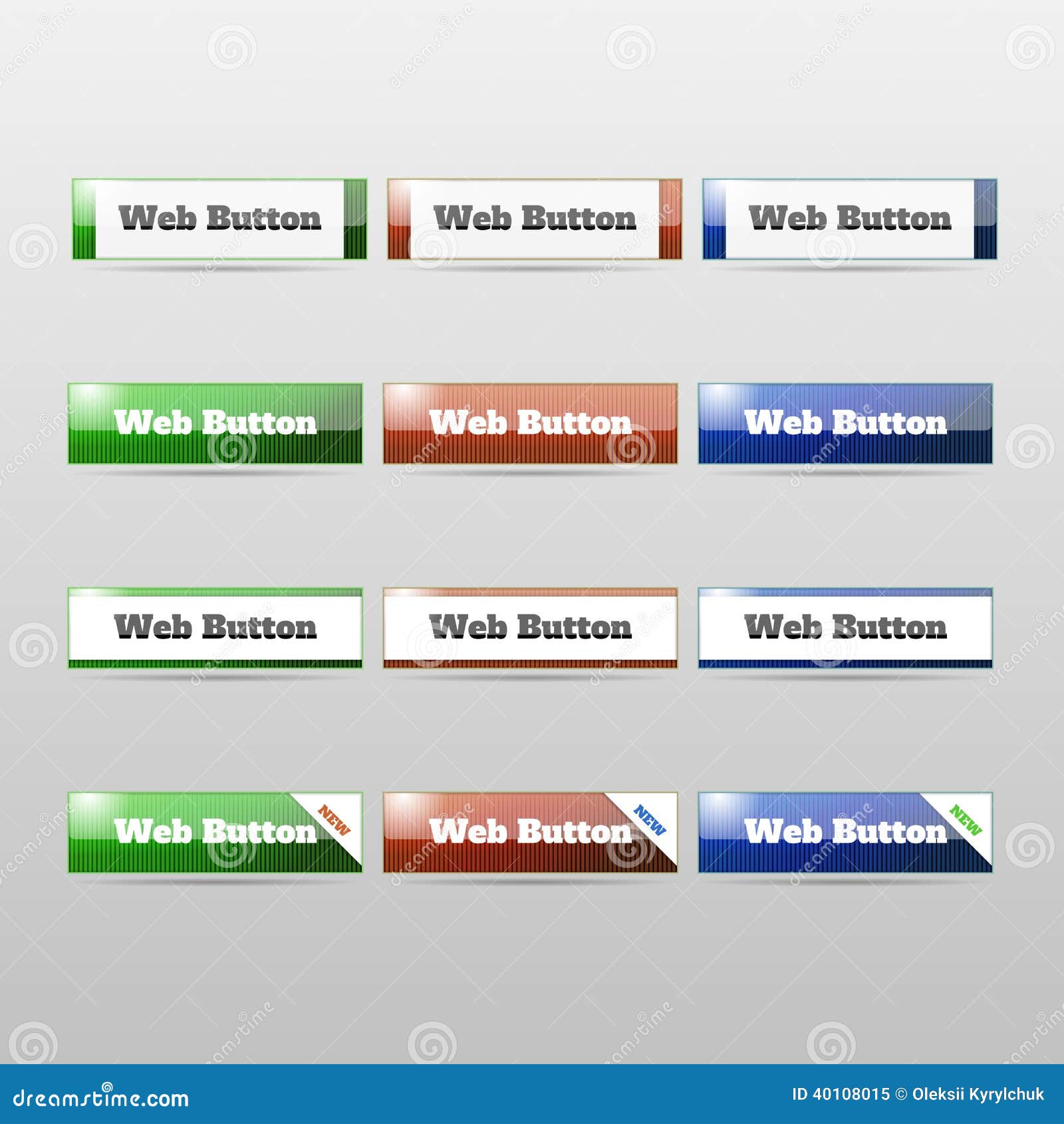 Set of web buttons stock vector. Illustration of layout - 40108015