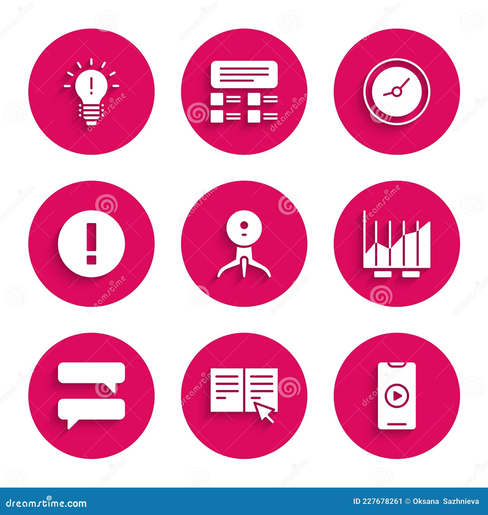 Set Web Camera, Online Book, Play Video, Pie Chart Infographic, Speech ...