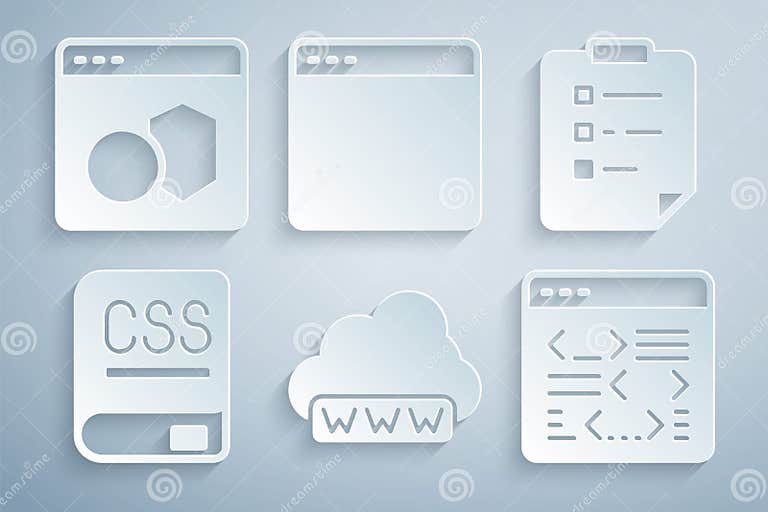 Set Web Development, Clipboard with Checklist, Books about Programming, Software, Browser Window ...