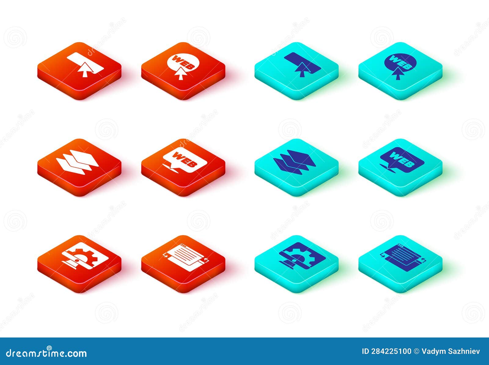 Set Web Development, UI or UX Design, Layers, and Graphic, and Icon. Vector Stock Illustration ...