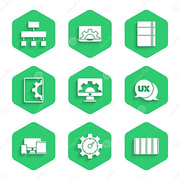 Set Web Development, Website Statistic, Color Palette Guide, UI UX Design, Monitor, Mobile ...