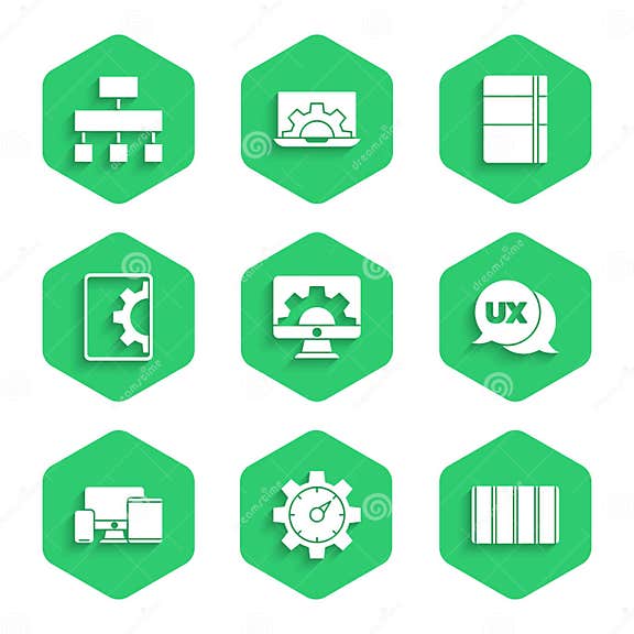 Set Web Development, Website Statistic, Color Palette Guide, UI UX Design, Monitor, Mobile ...