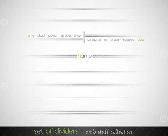 Set of Web Dividers with Delicate Gradient Stock Vector - Illustration ...