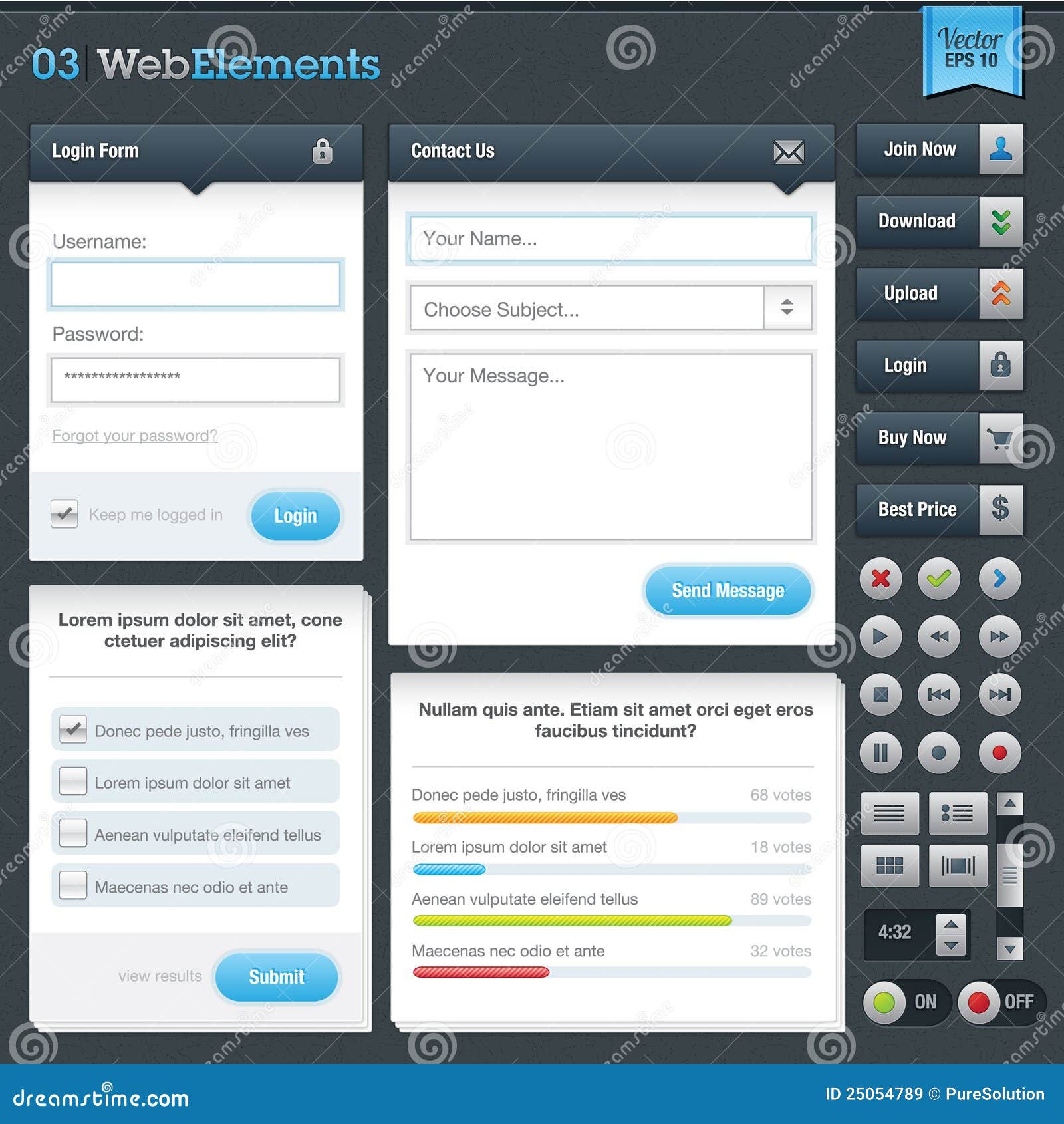 Set of web elements stock vector. Illustration of ribbon - 25054789