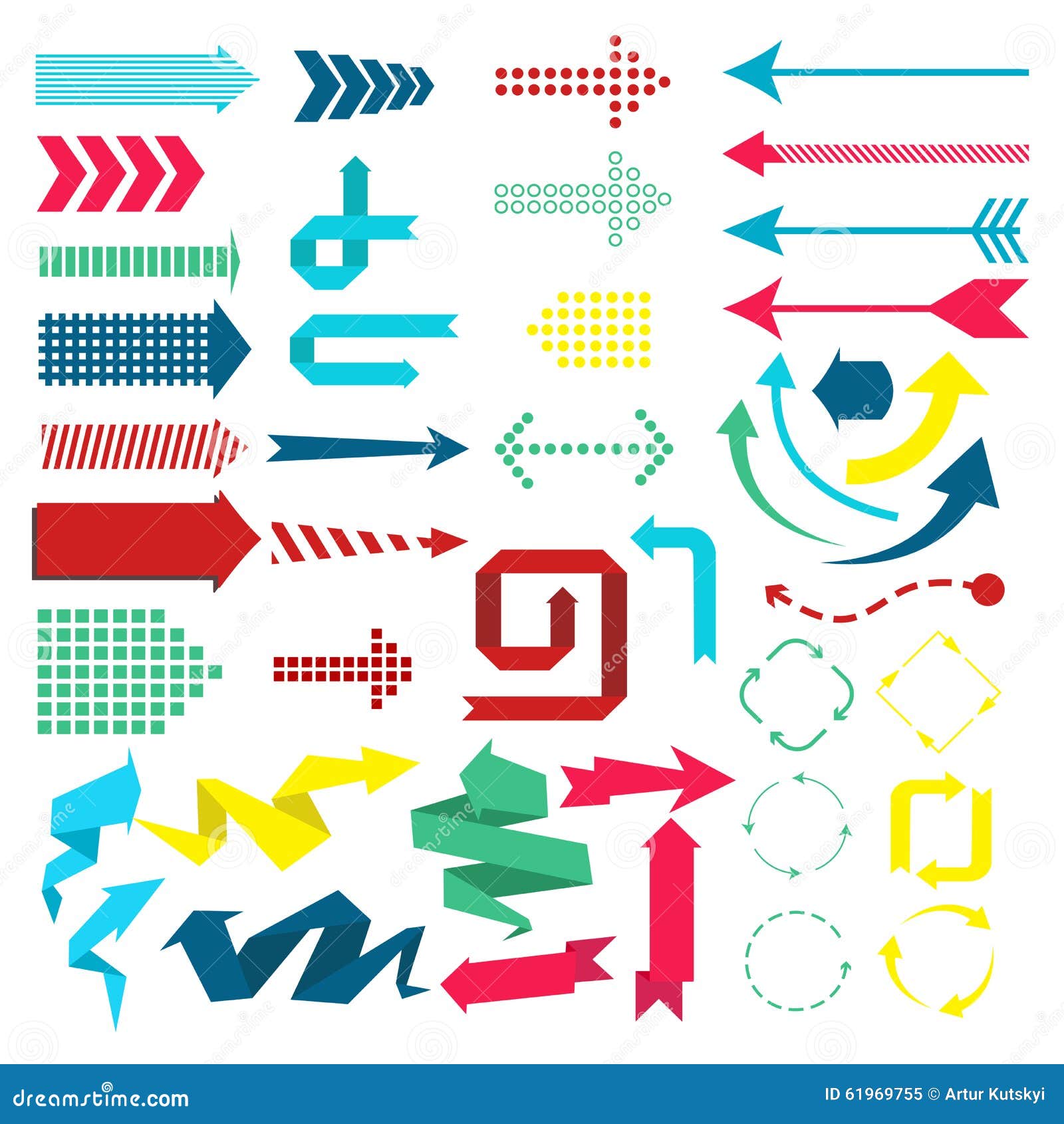 Set of Web Elements in Modern Material Design Style. Arrows Stock ...