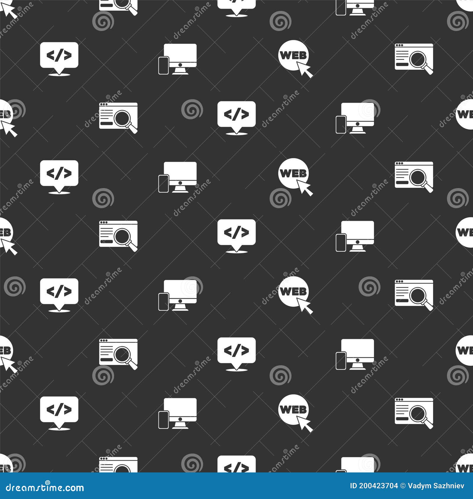 Set Web and Graphic Design, UI or UX, Front End Development and Monitor Mobile on Seamless ...