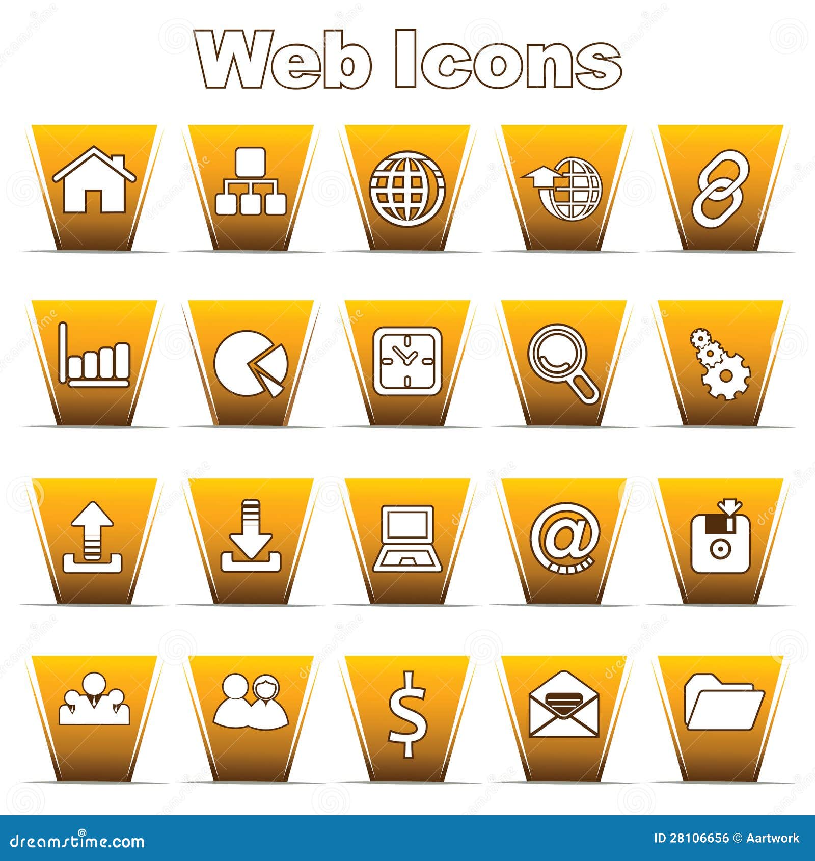 Set of Web icons stock vector. Illustration of link, bookmark - 28106656