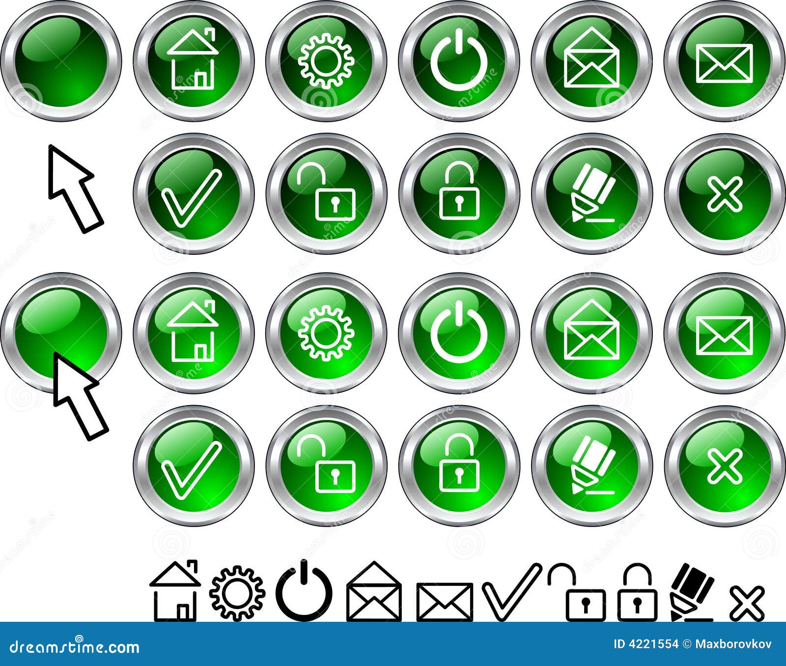 Set of web icons. stock vector. Illustration of circle - 4221554