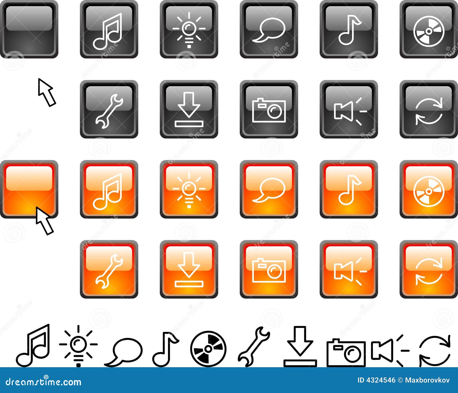 Set of web icons. stock vector. Illustration of envelope - 4324546