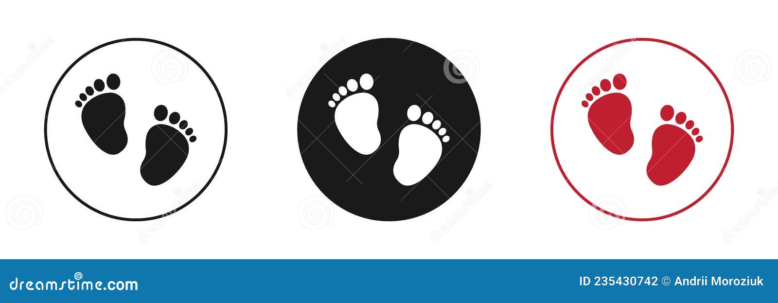 Set of Web Icons for Feet Flat Design Stock Illustration - Illustration ...