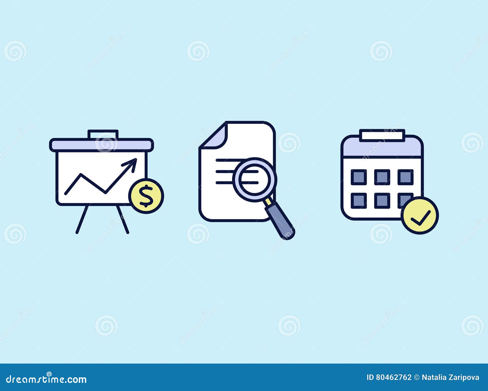 Set of Web Icons Flat Design for Business, Finance and Communication ...