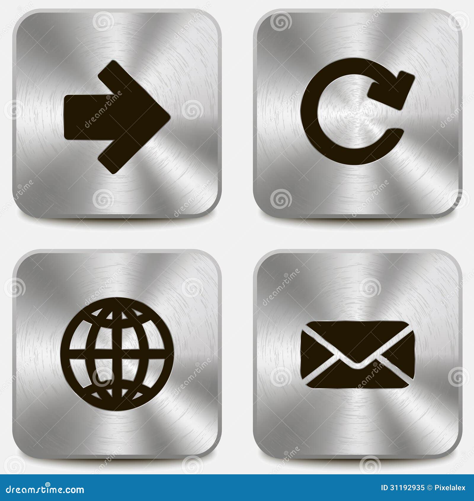Set of Web Icons on Metallic Buttons Vol1 Stock Vector - Illustration ...