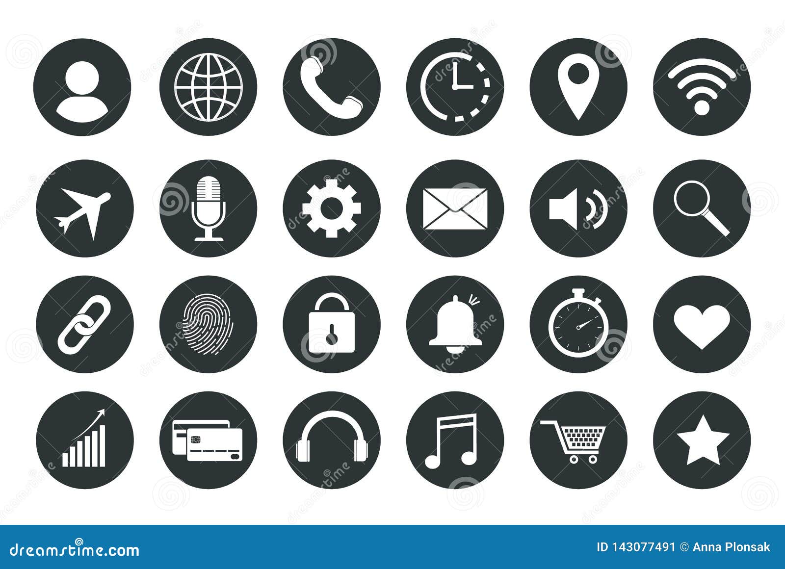 Set of Web Icons. Icons for the Phone, for the Site, for the Computer ...