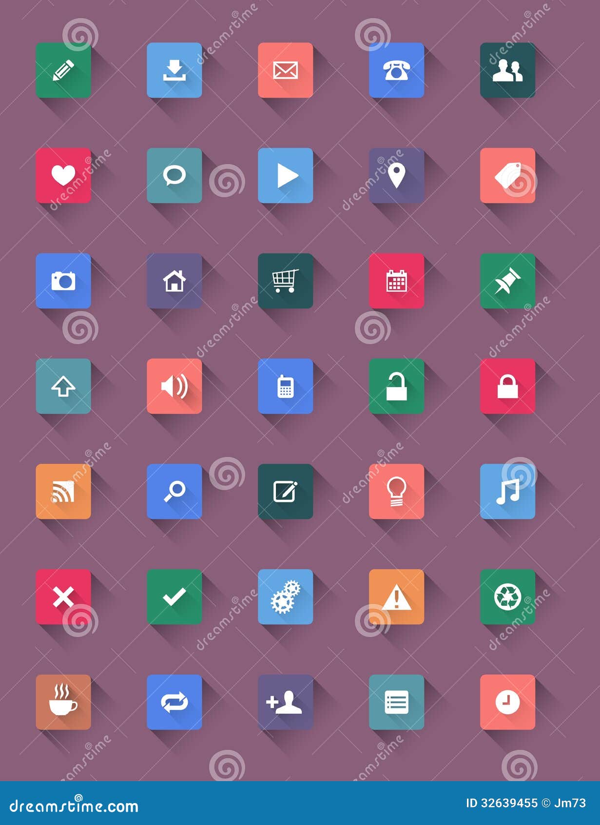 Set of Web Icons with Shadow Stock Vector - Illustration of collection ...