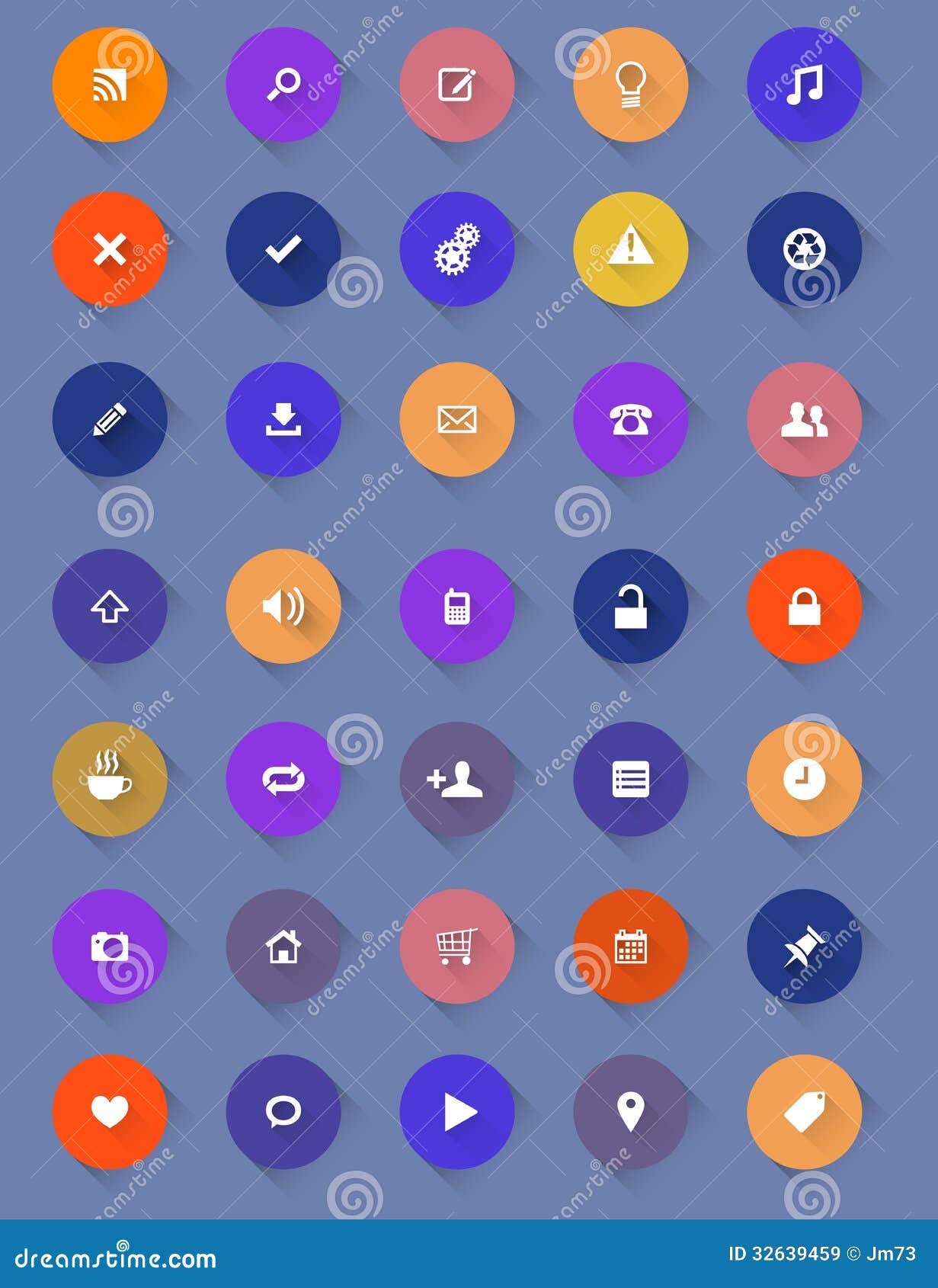 Set of Web Icons with Shadow Stock Vector - Illustration of modern ...