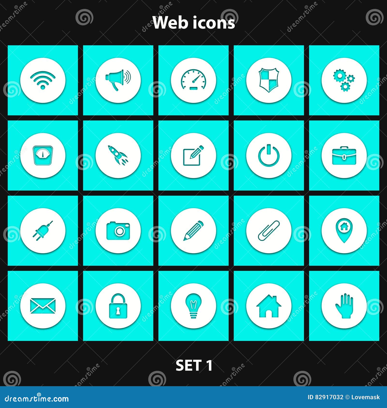 Set of web icons. stock vector. Illustration of pictogram - 82917032