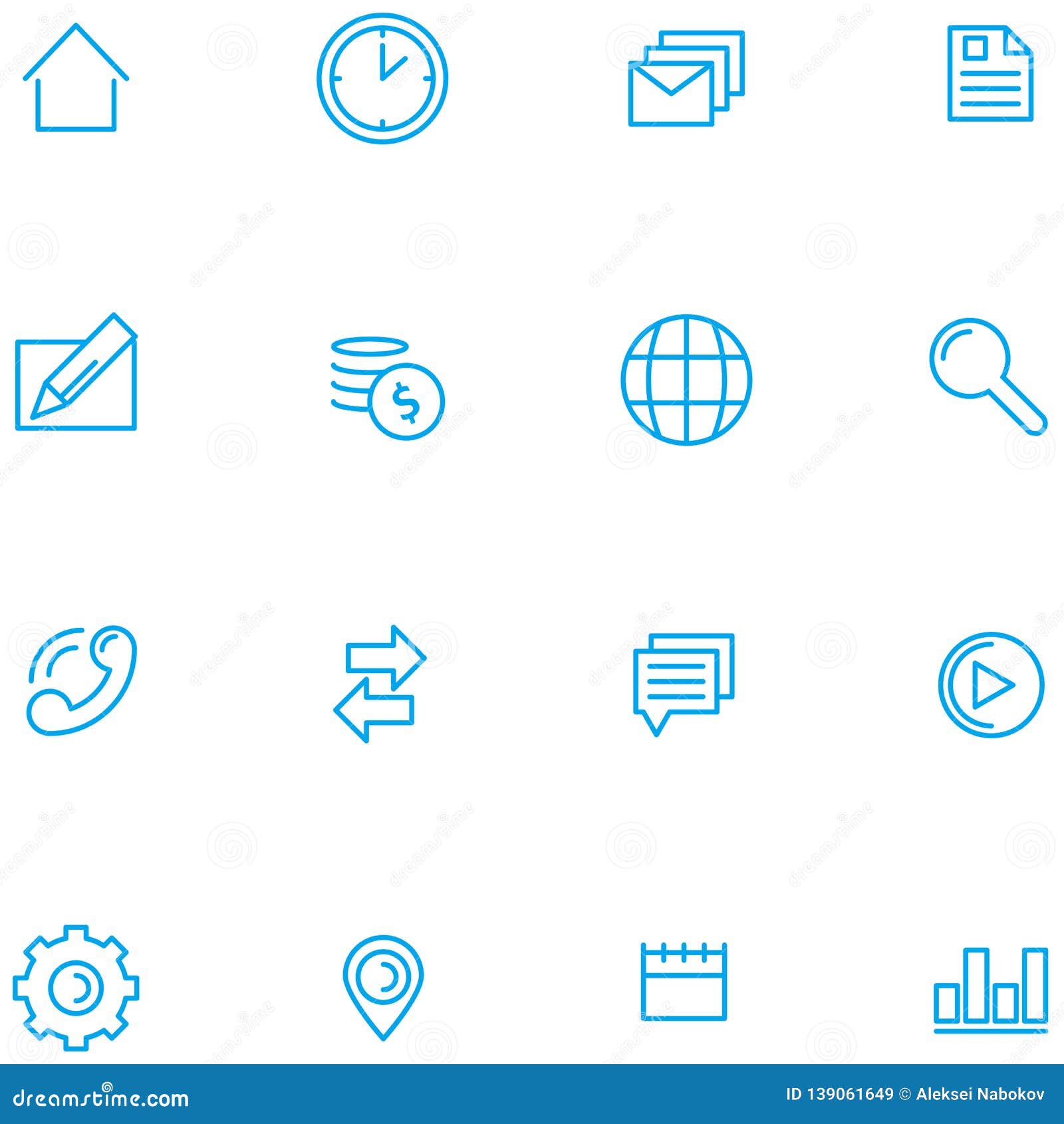 Set of web icons vector stock vector. Illustration of statistics ...