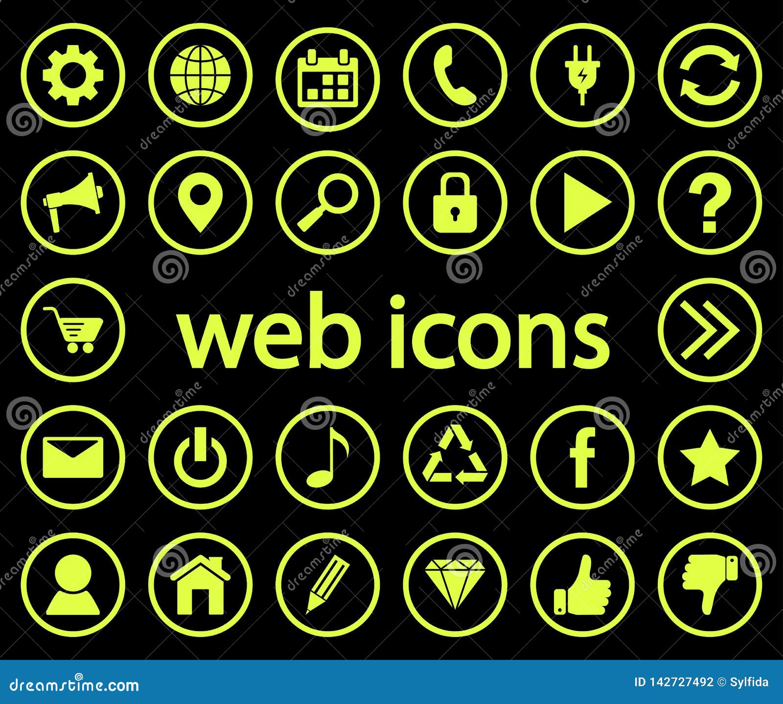 Set of Web Icons. Vector Illustration Stock Illustration - Illustration ...
