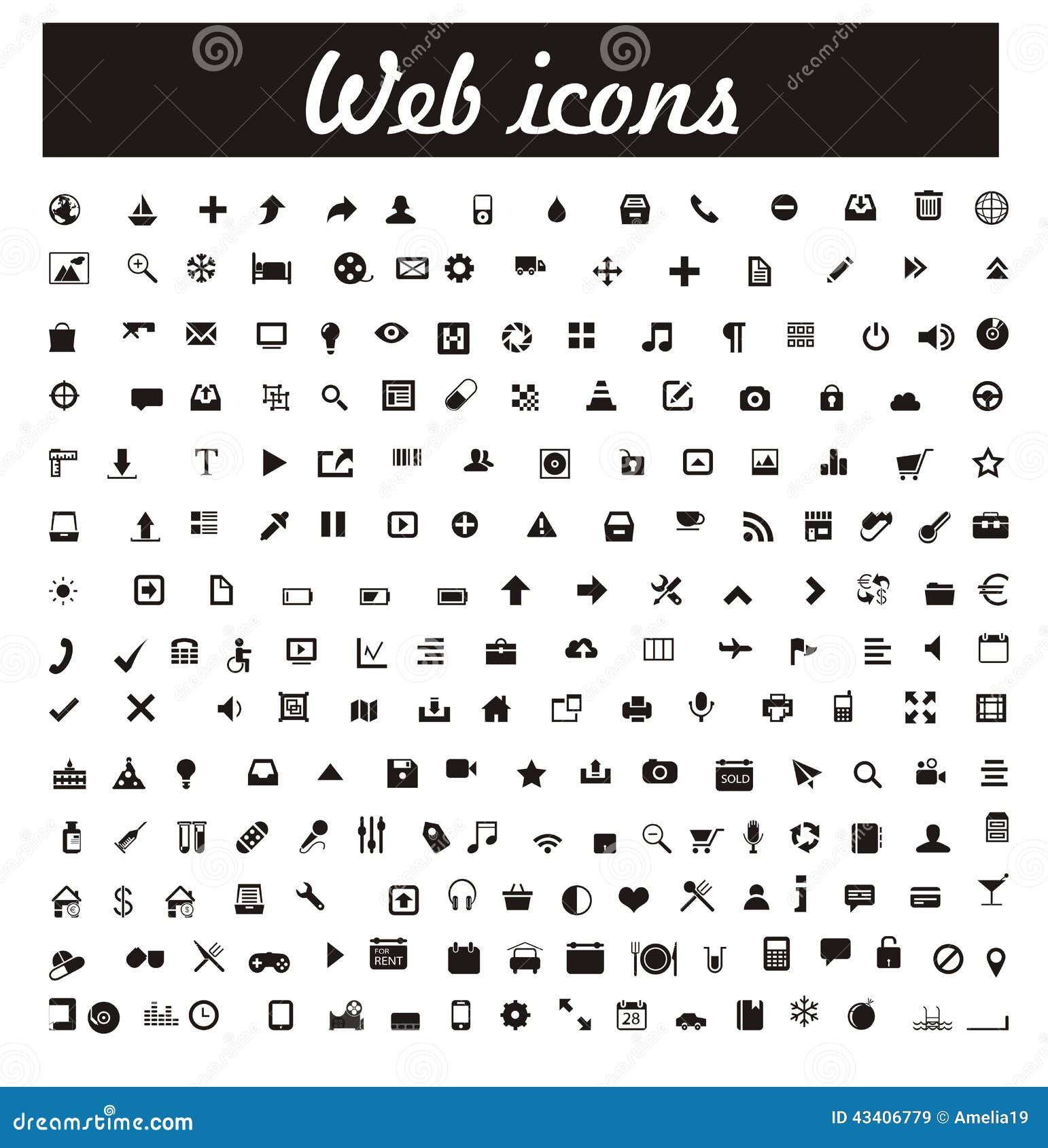 Set of web icons - vector stock illustration. Illustration of graphic ...