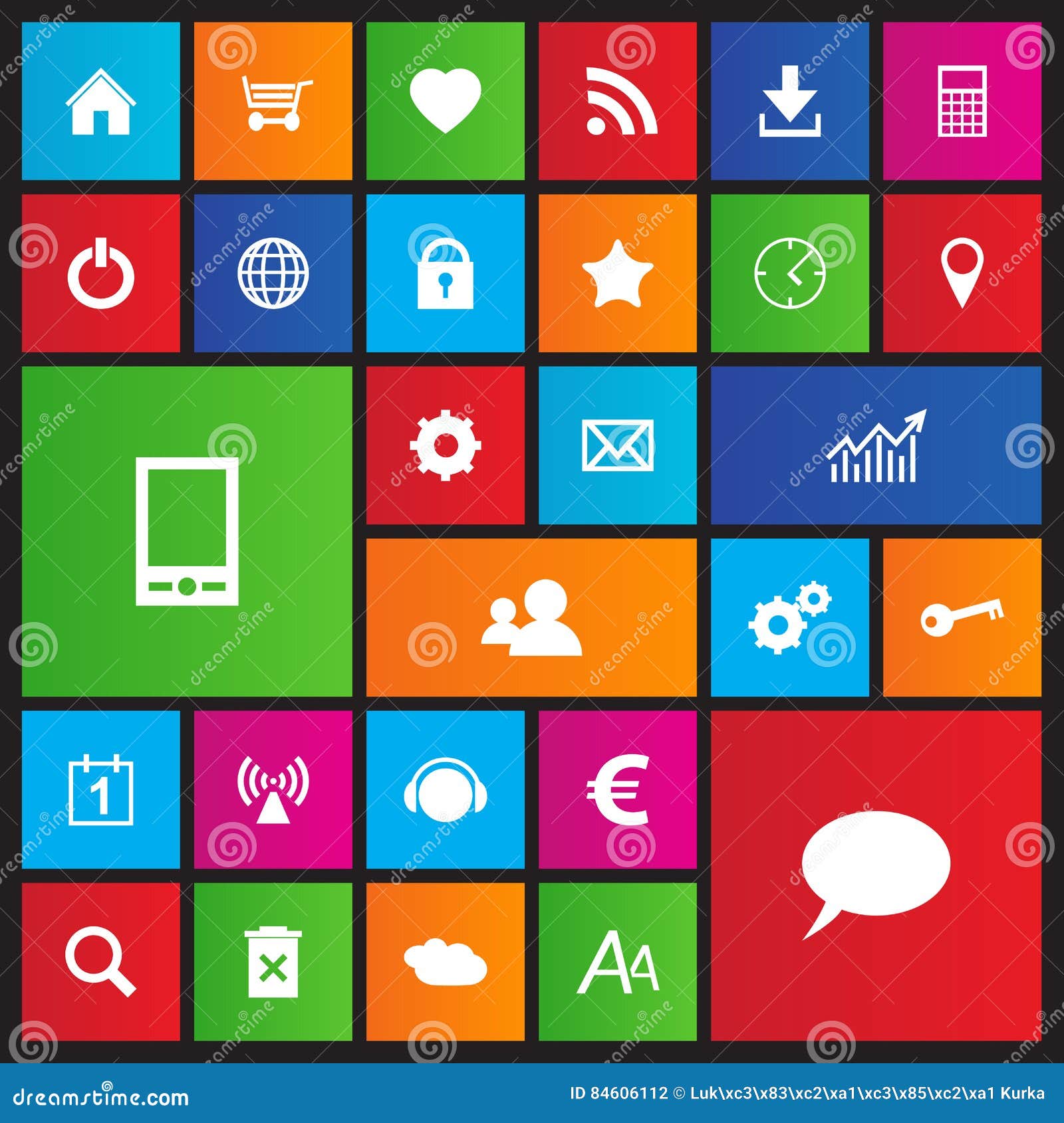 Set of Web Navigation Icons in Metro Style Stock Vector - Illustration ...