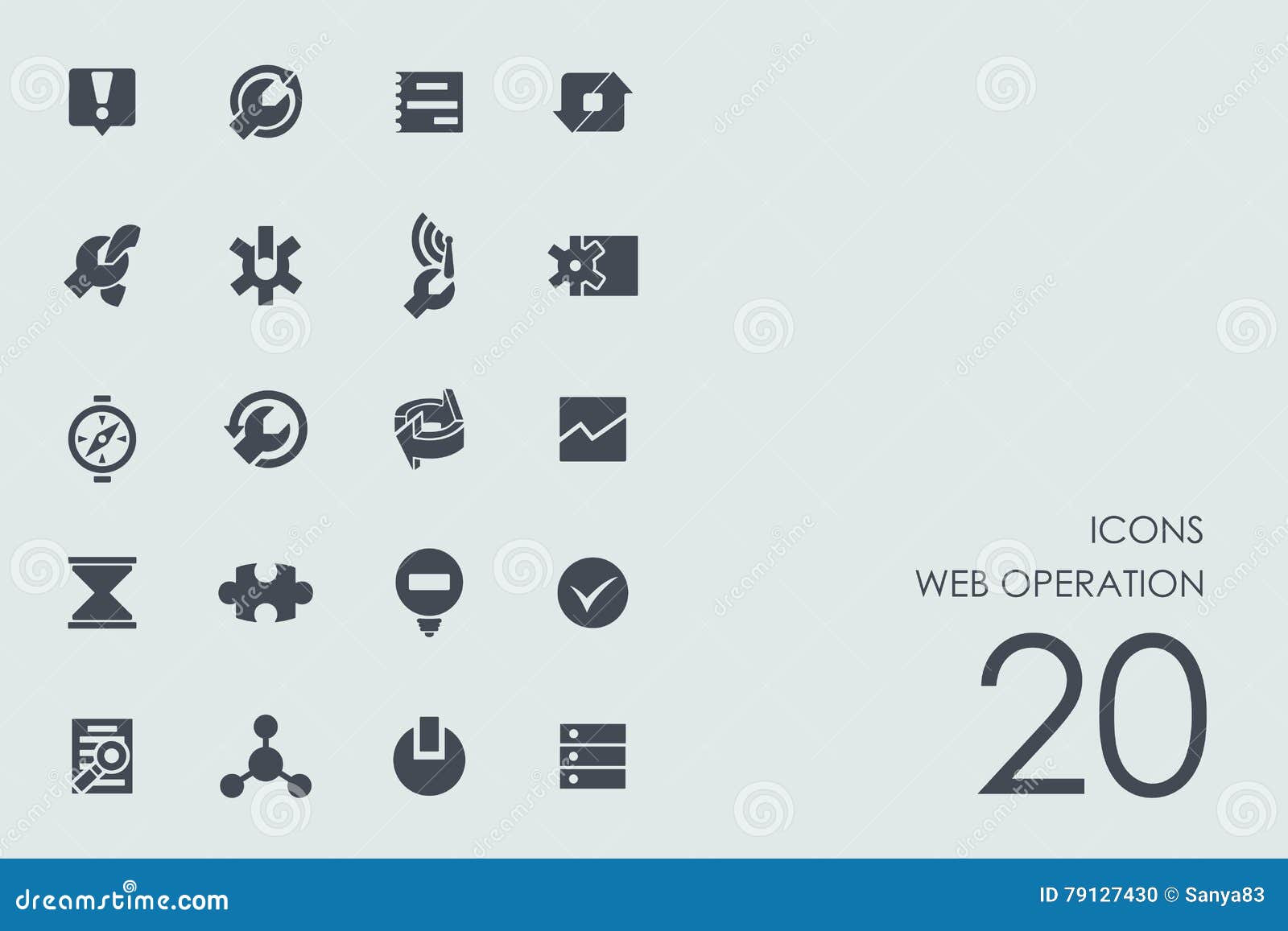 Set of web operation icons stock vector. Illustration of object - 79127430
