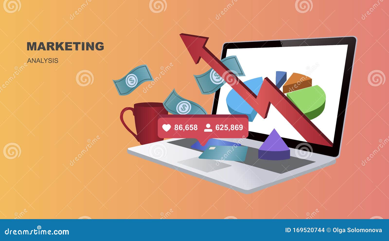 Marketing Background for Web Design Stock Illustration - Illustration ...