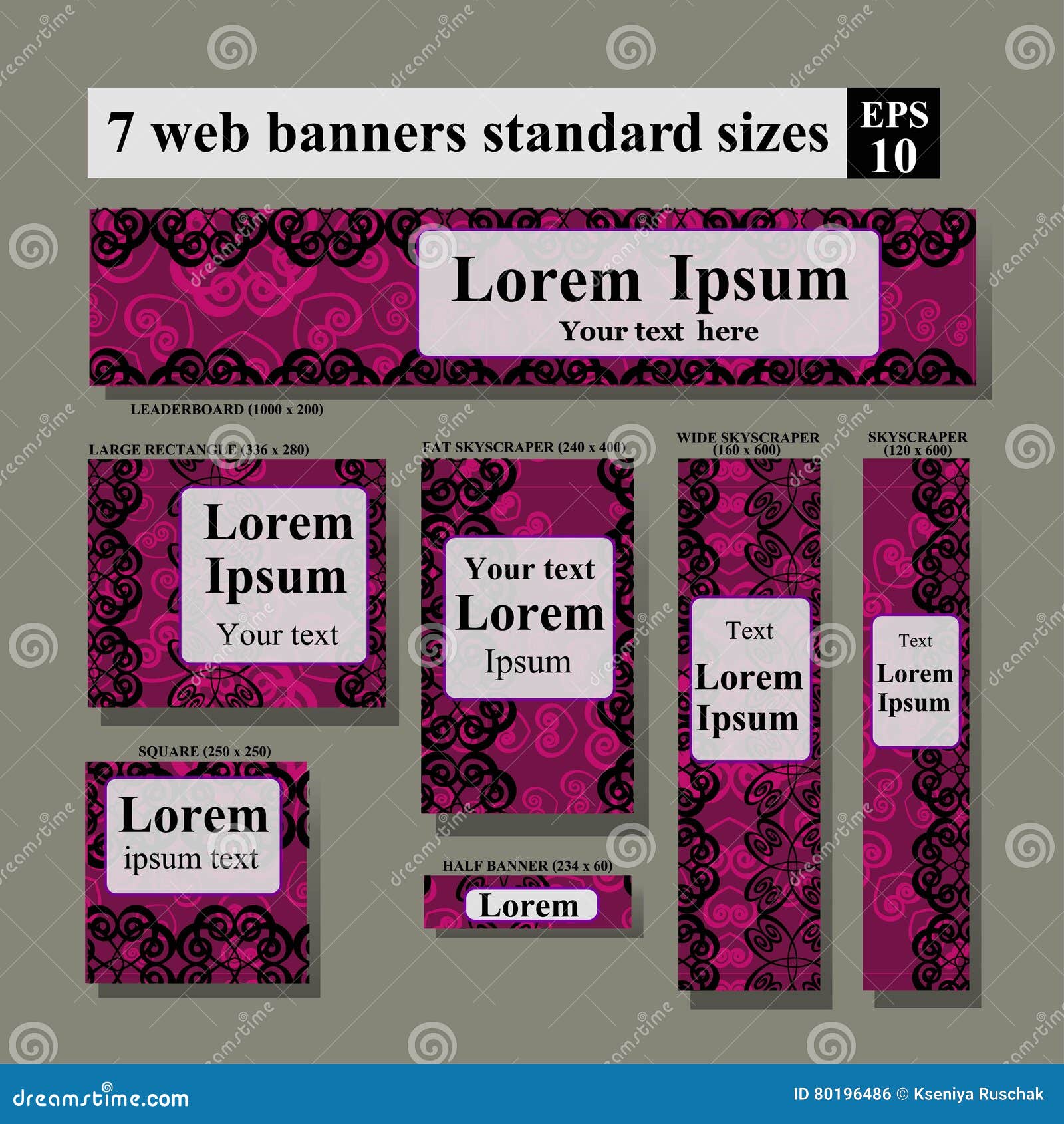 Set of Web Side Banners. Vector Stock Vector - Illustration of banner ...